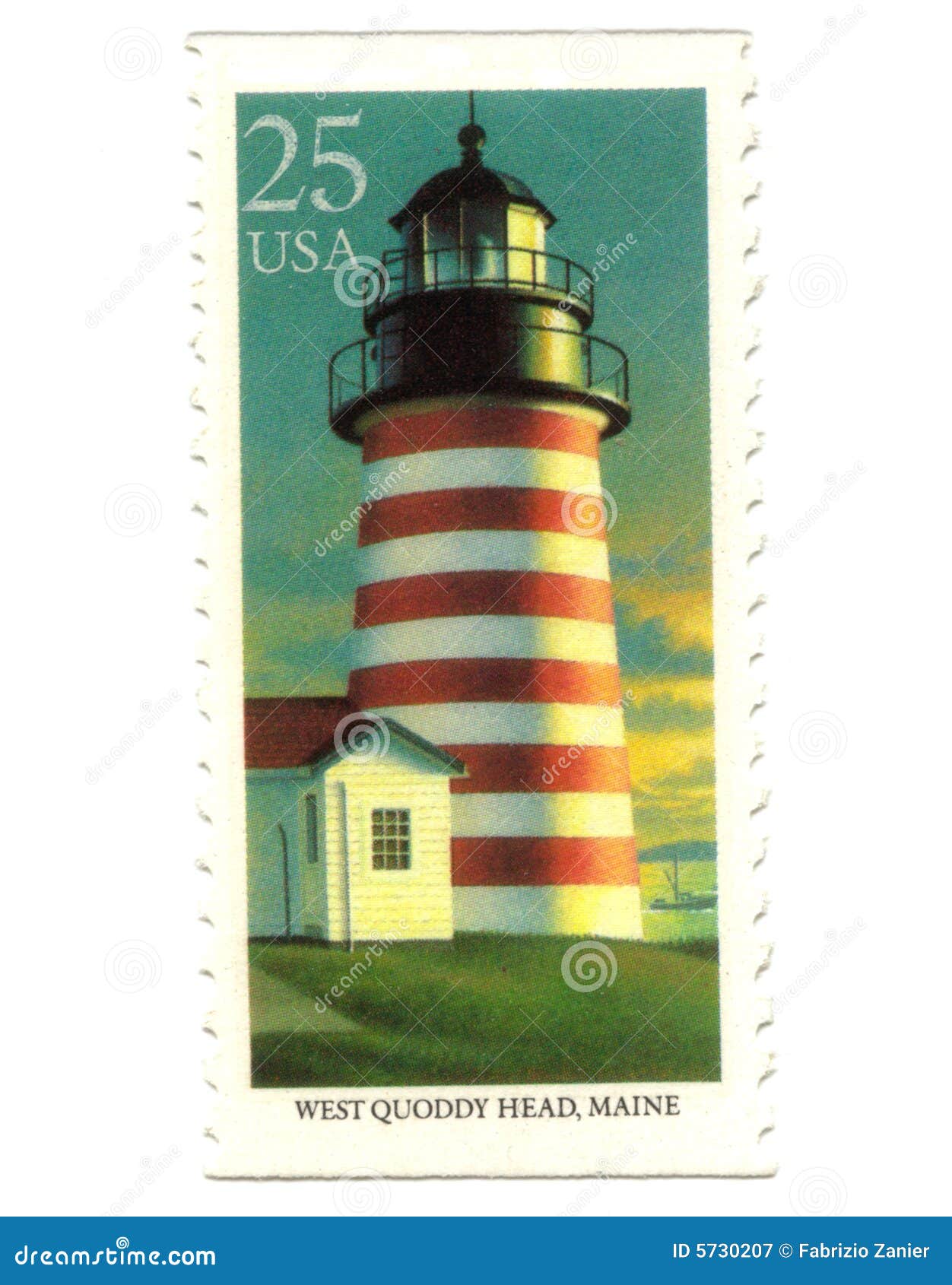 Old Postage Stamps from USA with Lighthouse Editorial Photography ...