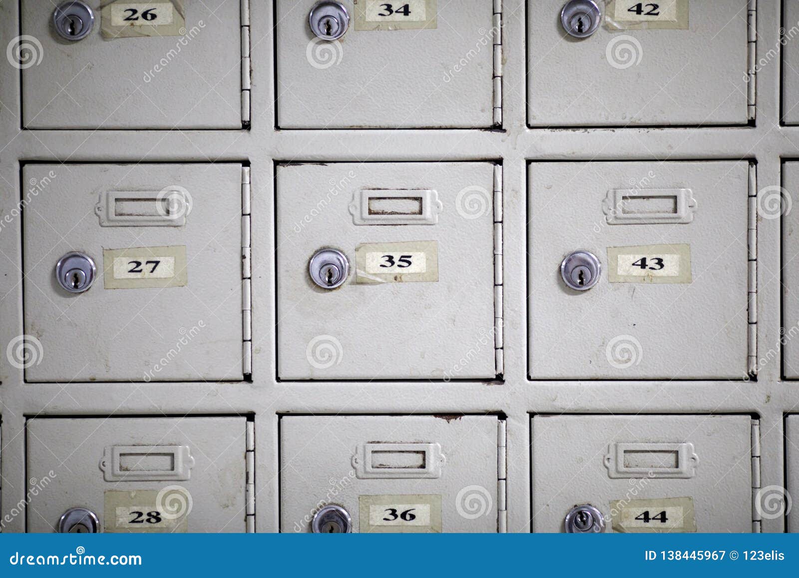 Letter Boxes in a row stock image. Image of mail, letterboxes - 138445967