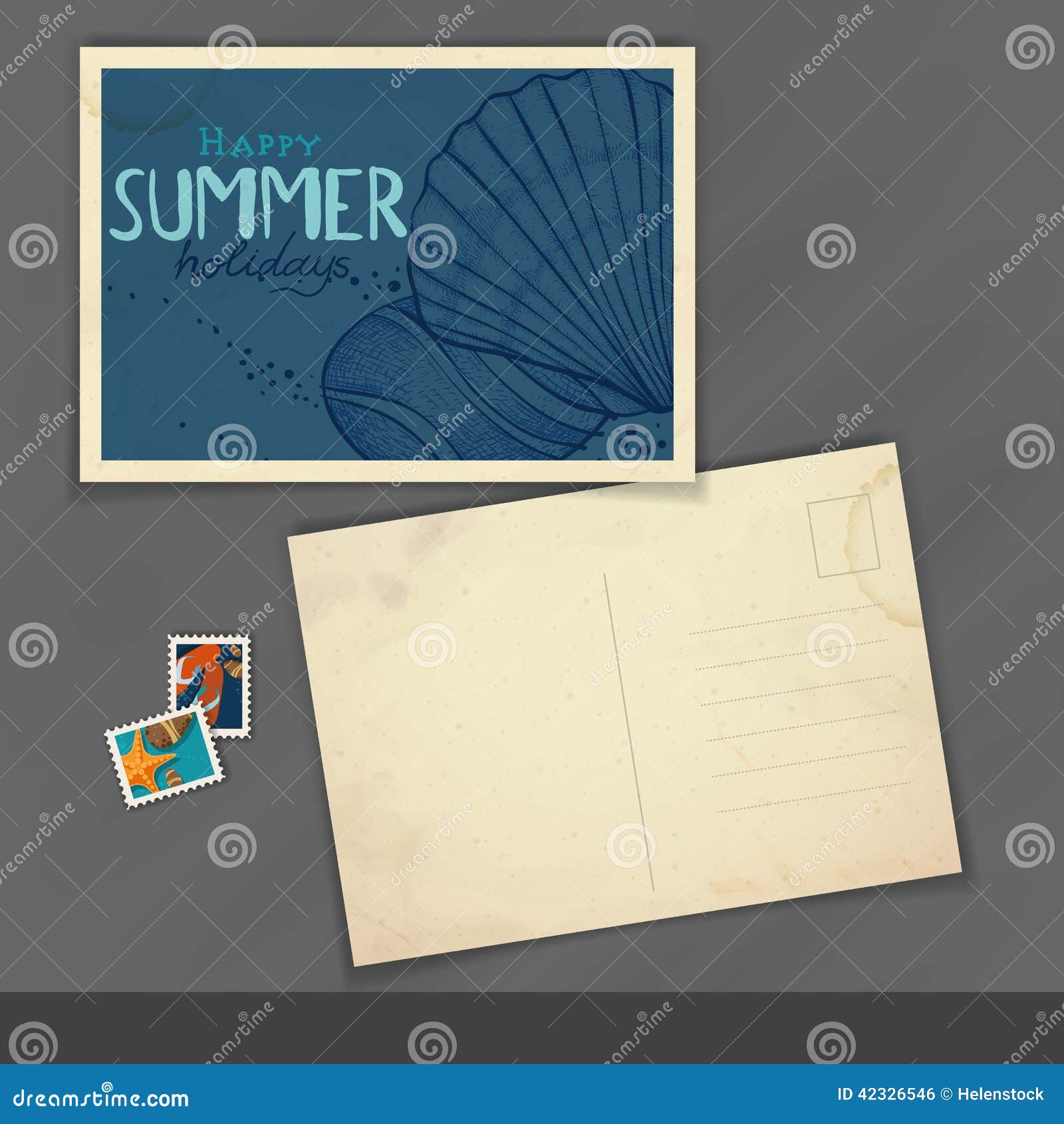 Old Postcard Design, Template Stock Vector - Illustration of pattern ...