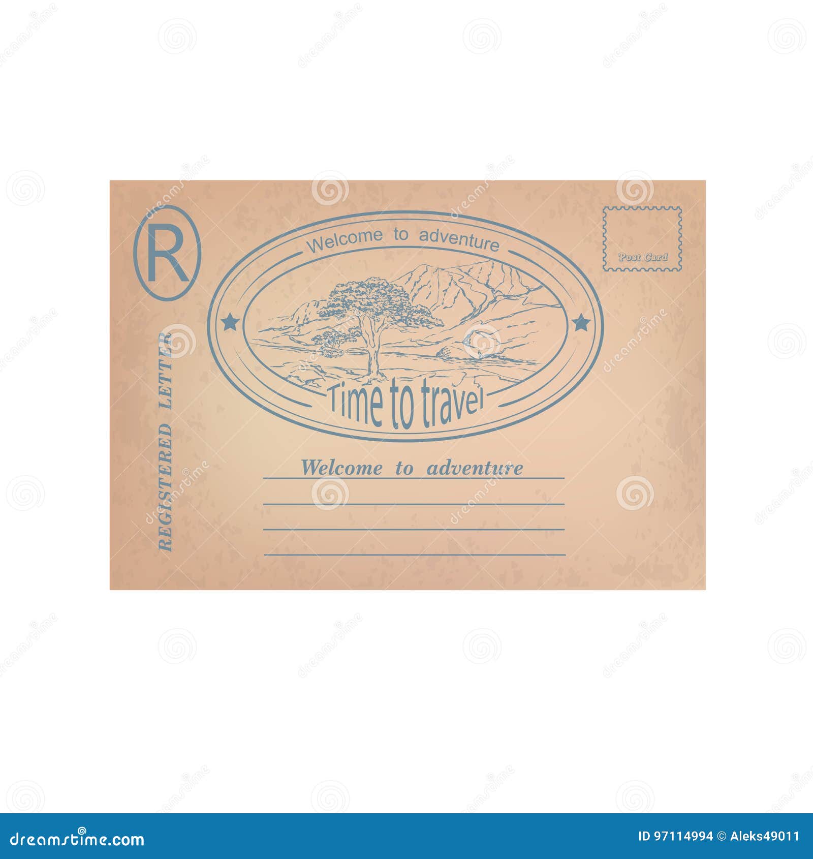 Old postcard stock vector. Illustration of alps, snow - 97114994