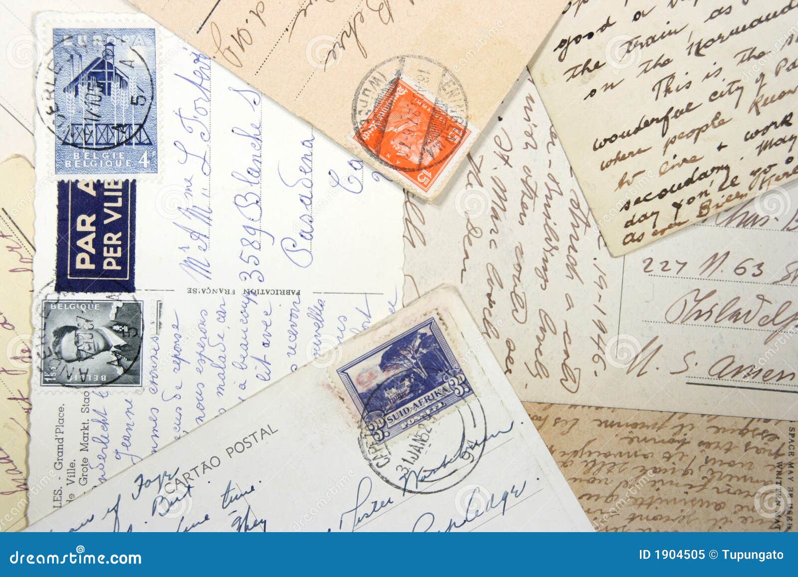 Old Postcards and Hand Writing Editorial Image - Image of european ...
