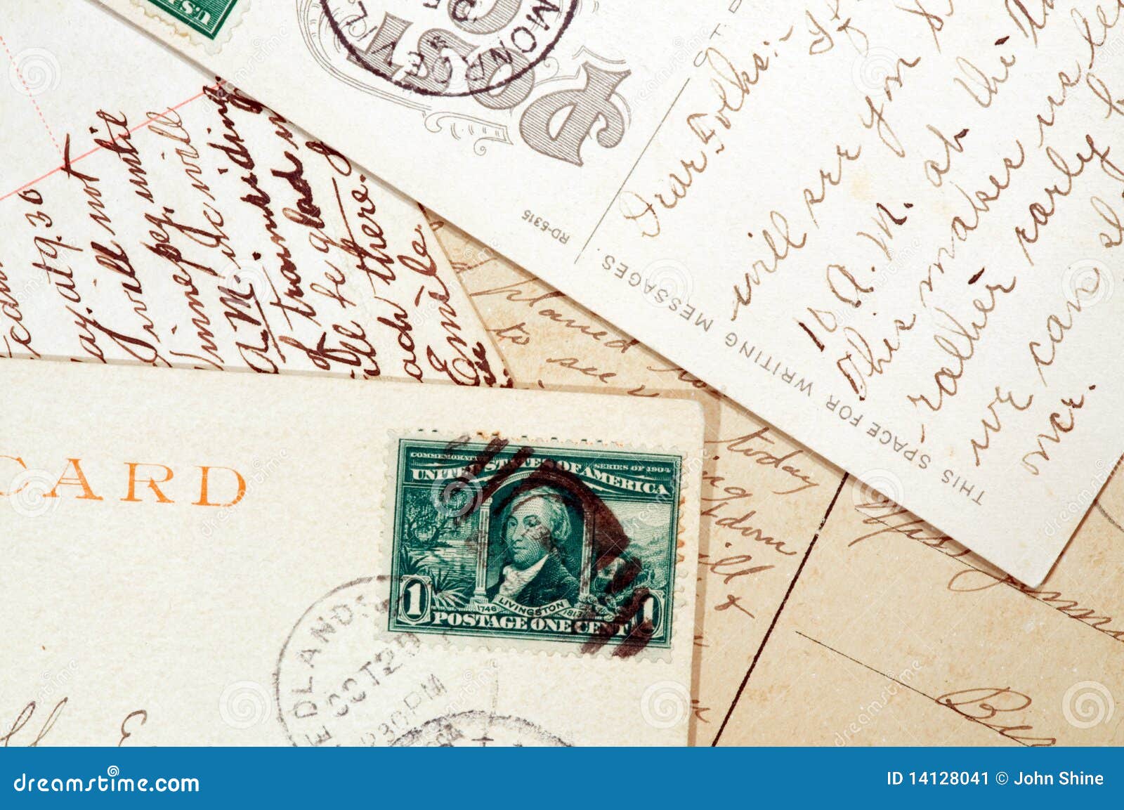 Old Postcards with Script Writing Editorial Photo - Image of written ...