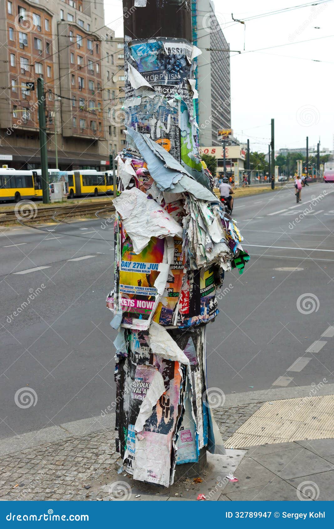 Old Posters on a Street Lamp Post Editorial Photography - Image of ...