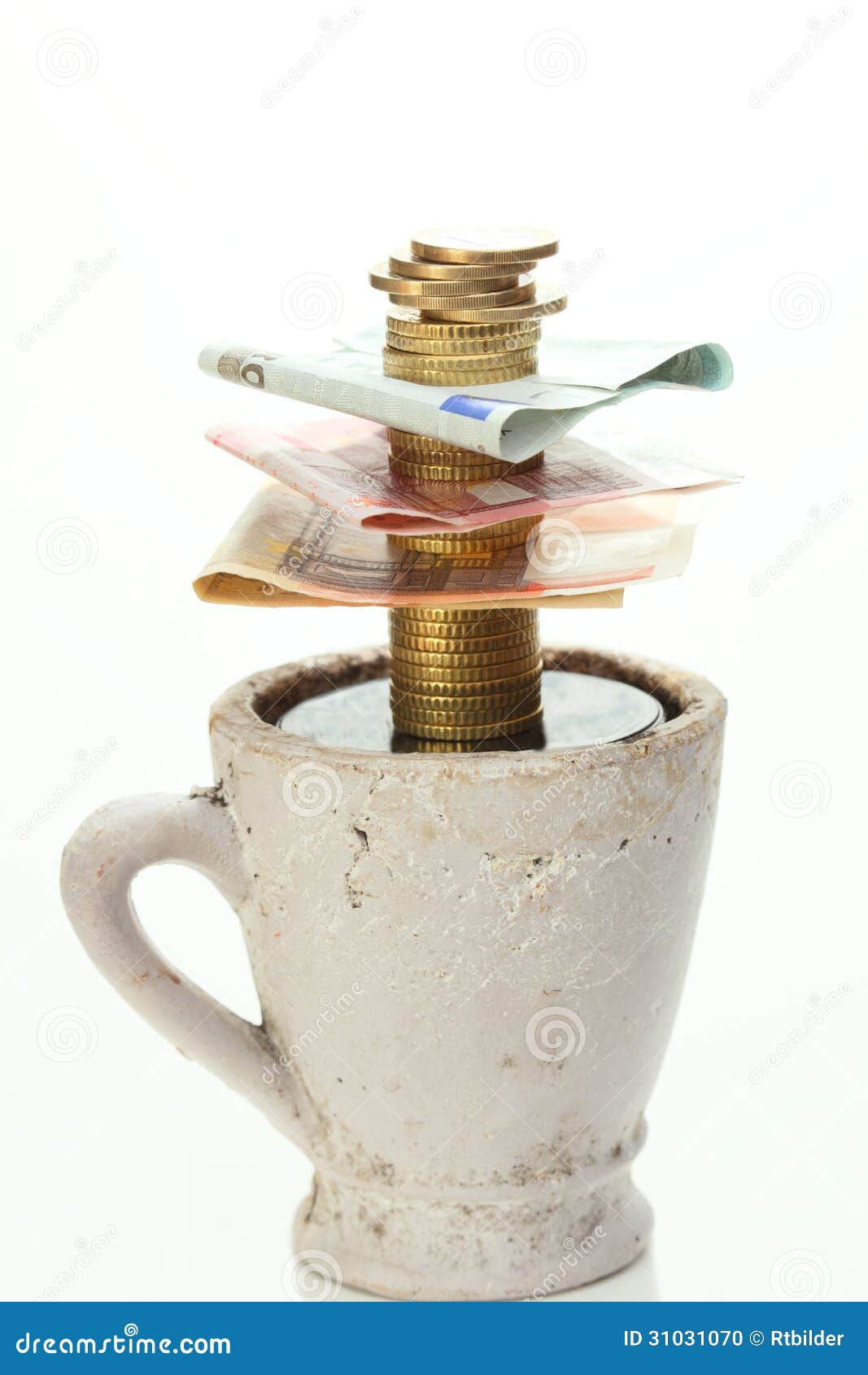 Old pot with money stock photo. Image of analysis, account - 31031070
