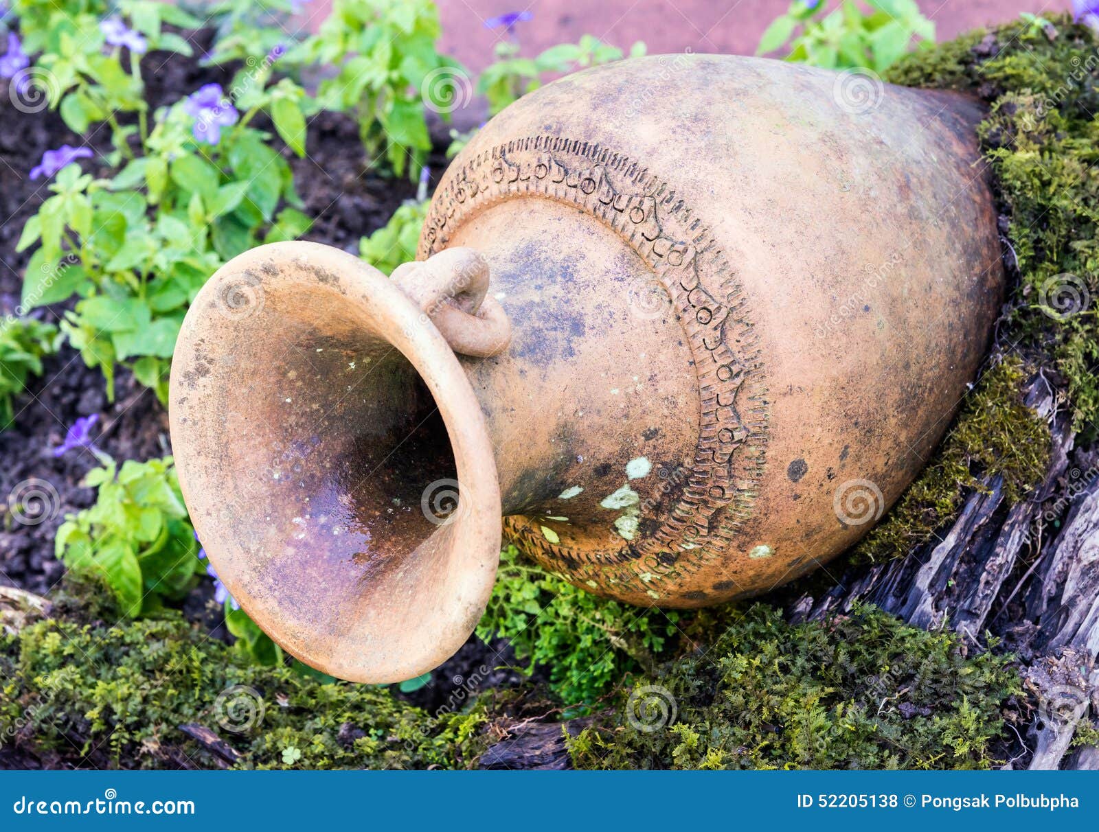 Old pottery vase stock photo. Image of rustic, grass - 52205138