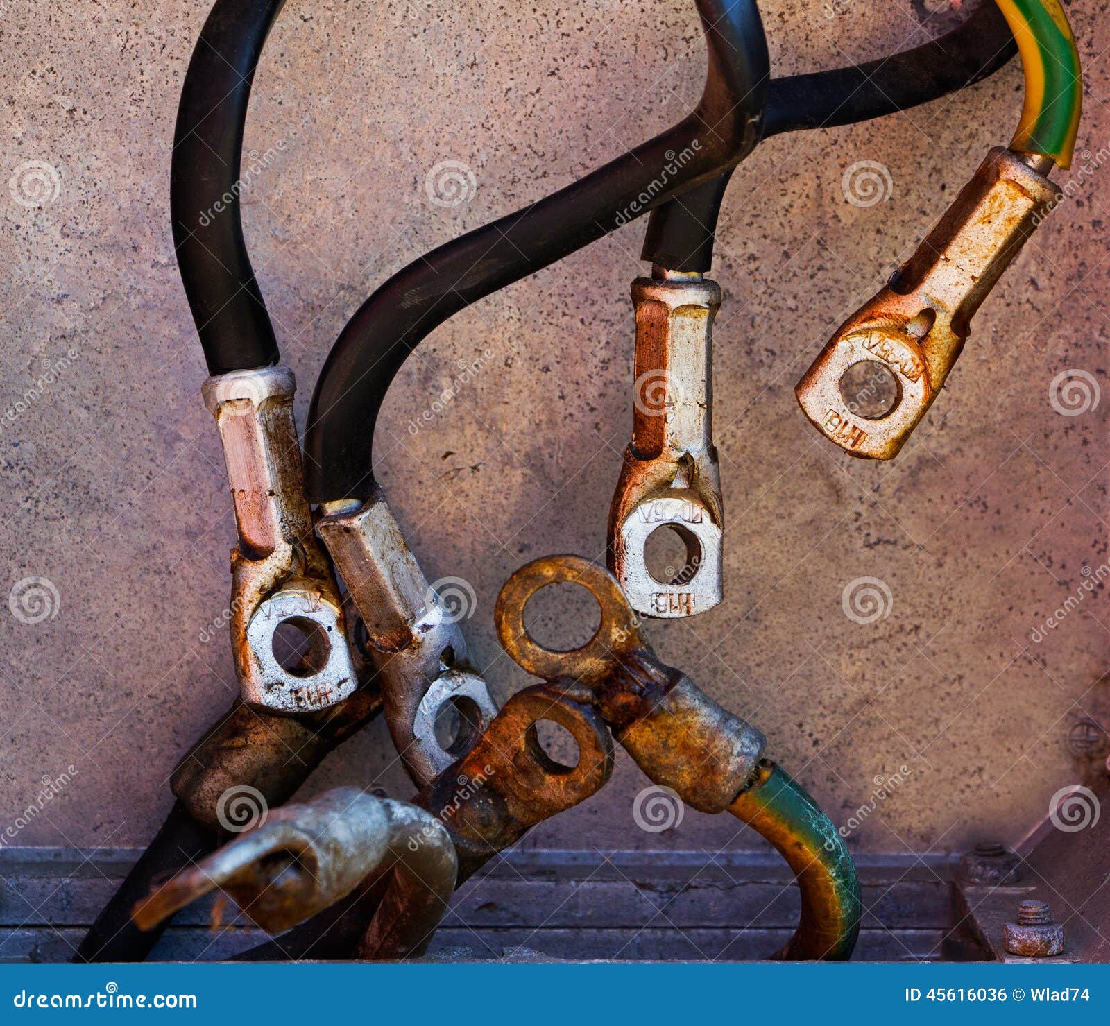 Old Power Cables with Eyelet Terminal Stock Photo - Image of ...