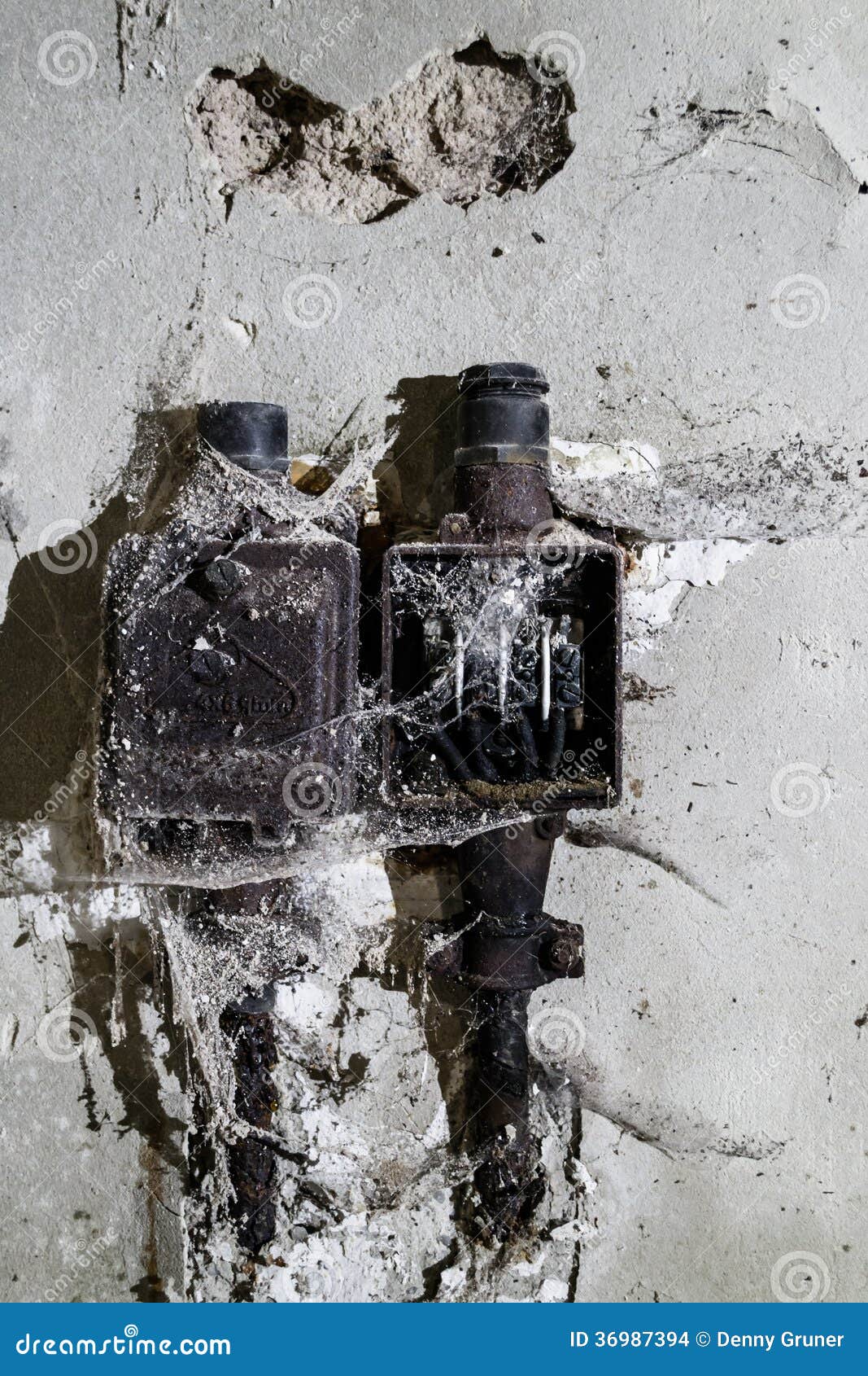 Old power connector stock photo. Image of wall, wire - 36987394