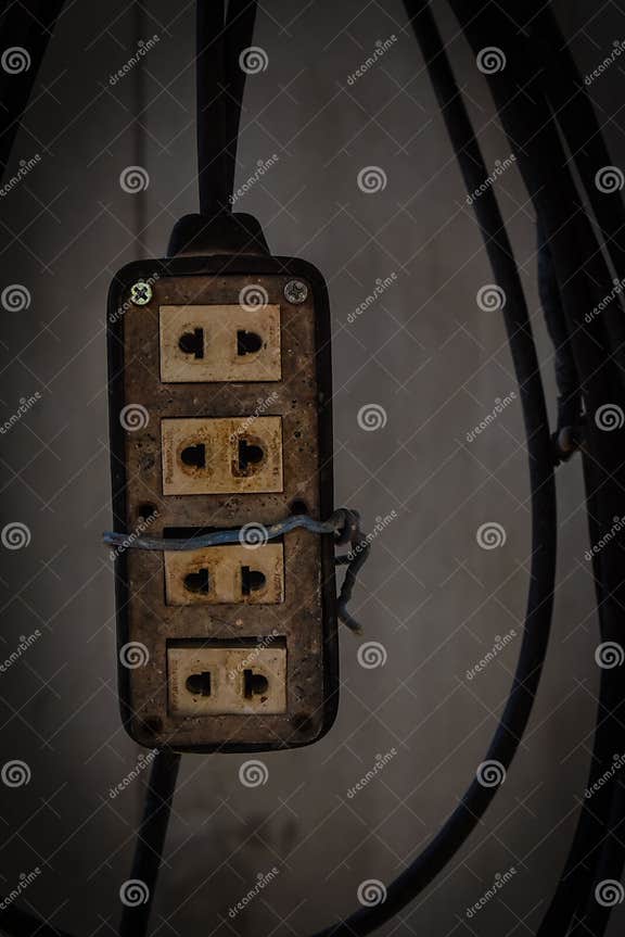 Old Power Plug on Construction Site Stock Photo - Image of decorate ...