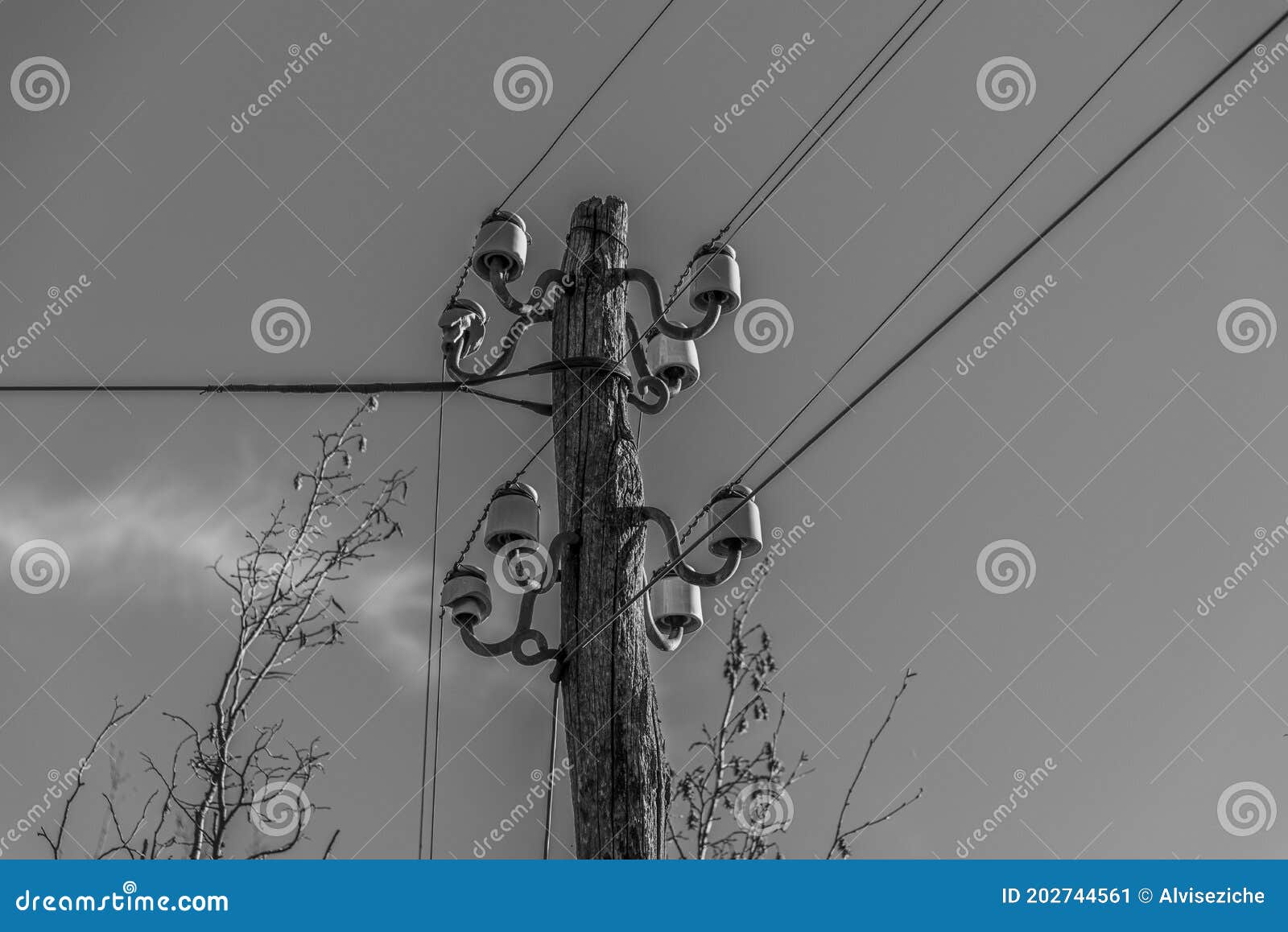 Old power pole one stock image. Image of post, electric - 202744561