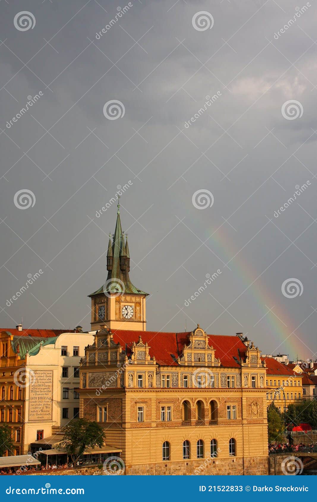 Old Prague with rainbow stock image. Image of czechoslovakia - 21522833