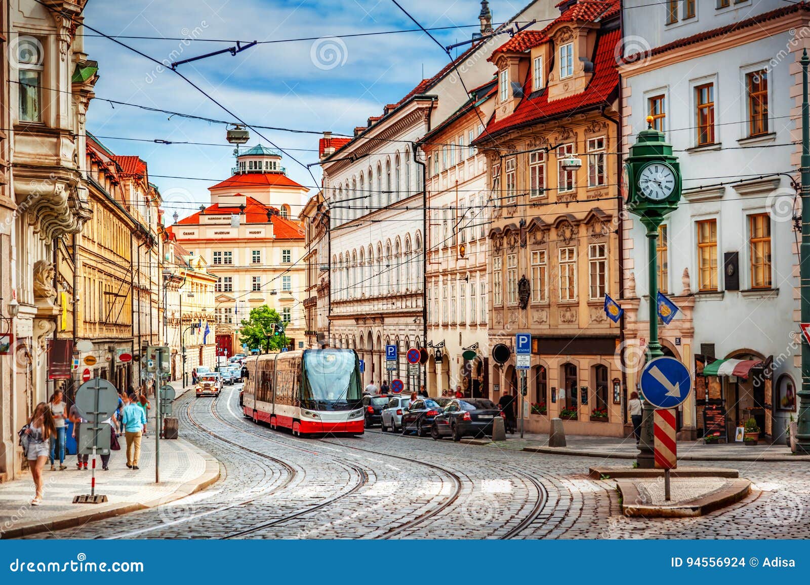 Old Prague street editorial stock image. Image of cityscape - 94556924