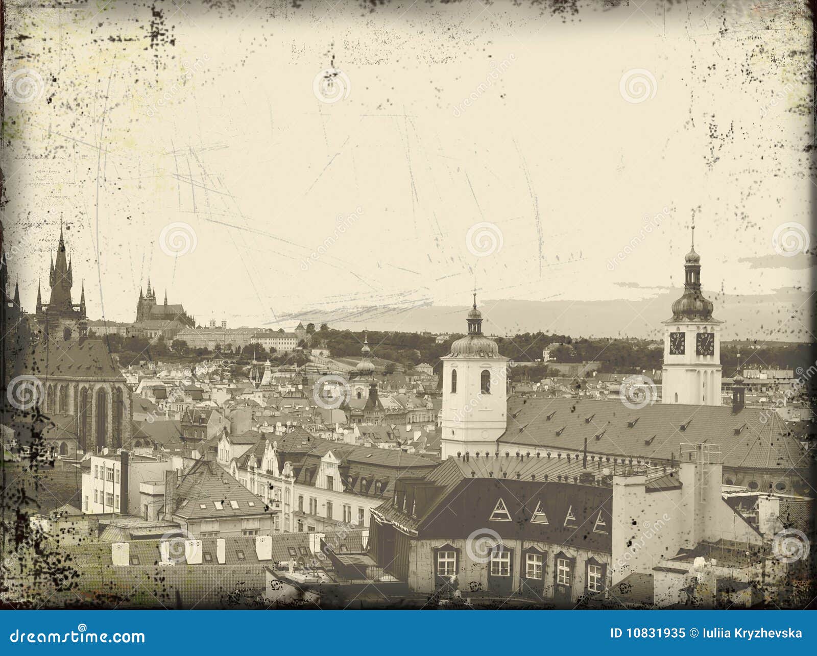 Prague Vintage Background Royalty-Free Stock Photo | CartoonDealer.com ...