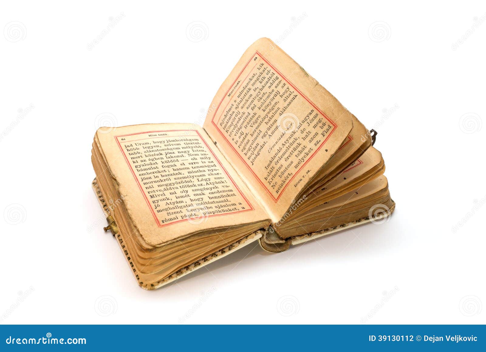 Old Prayer Book Isolated on White Background Stock Photo - Image of ...