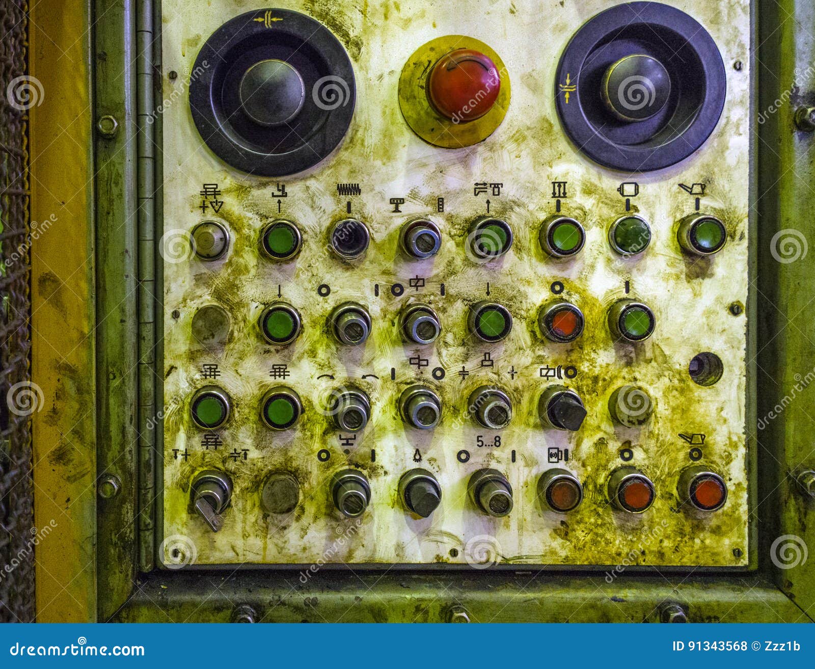 Old press control panel stock photo. Image of button - 91343568