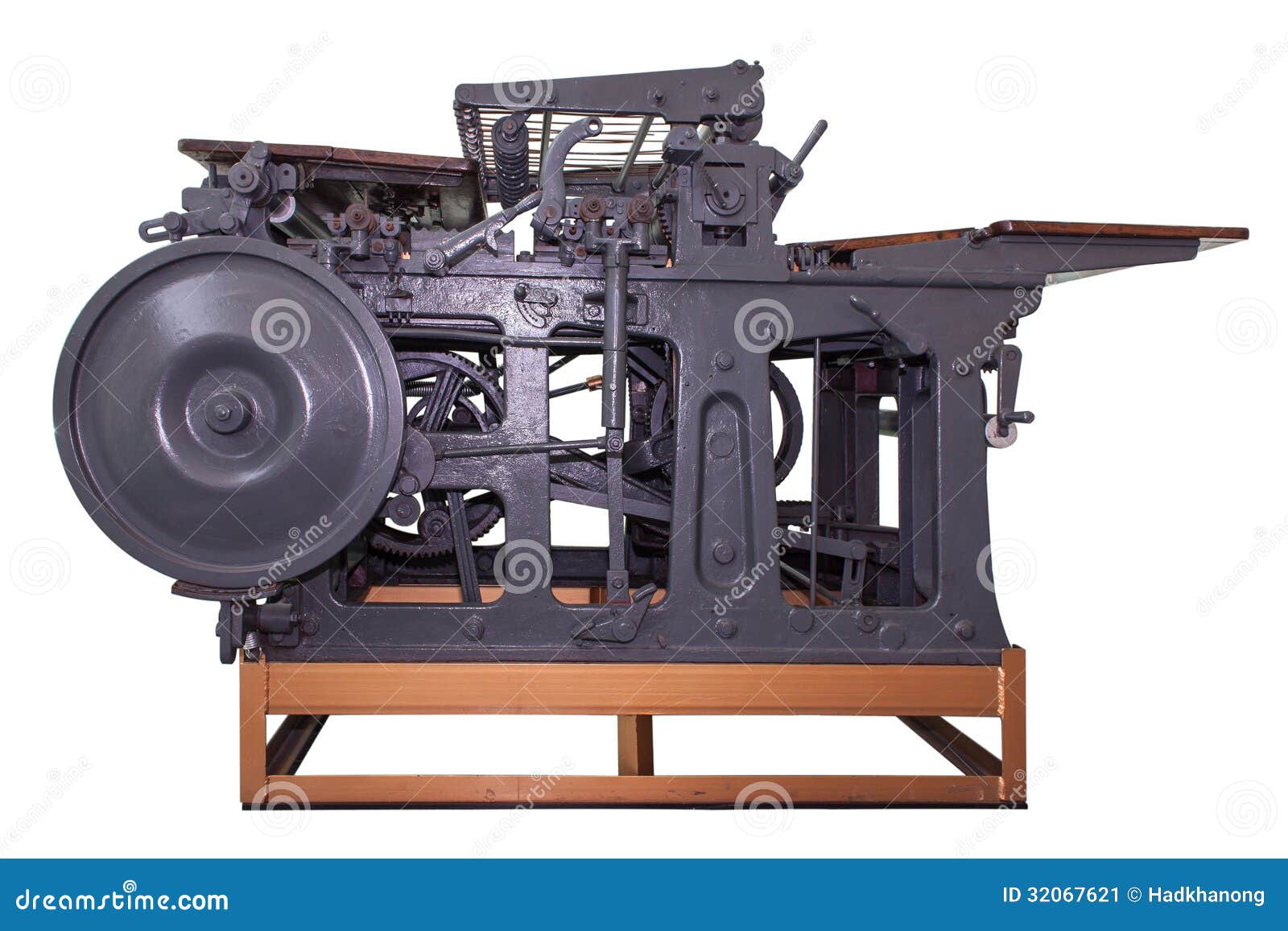 Old press machine stock image. Image of macro, factory - 32067621