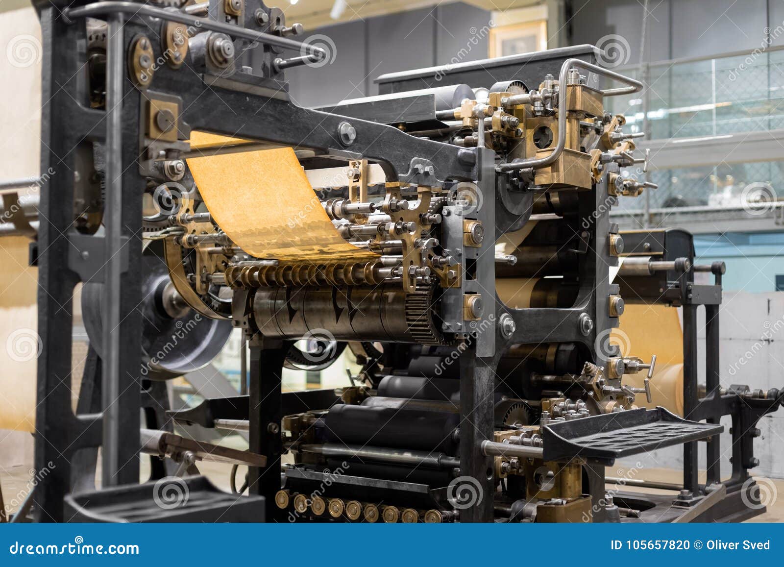 Old Press Printing Machine Closeup Stock Photo - Image of printshop ...