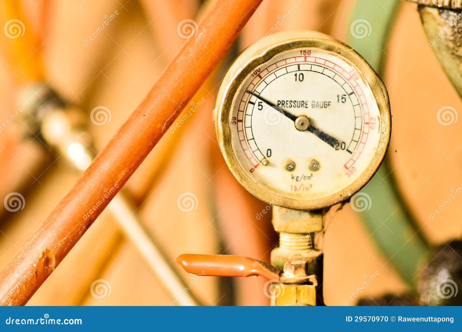 Old pressure gauge stock photo. Image of pipe, indicator - 29570970