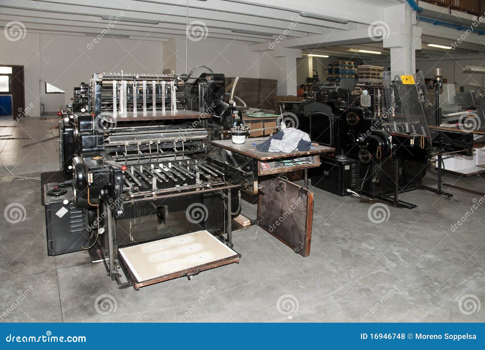 Old Print Finishing Machine Stock Photo - Image of books, manufacturing ...