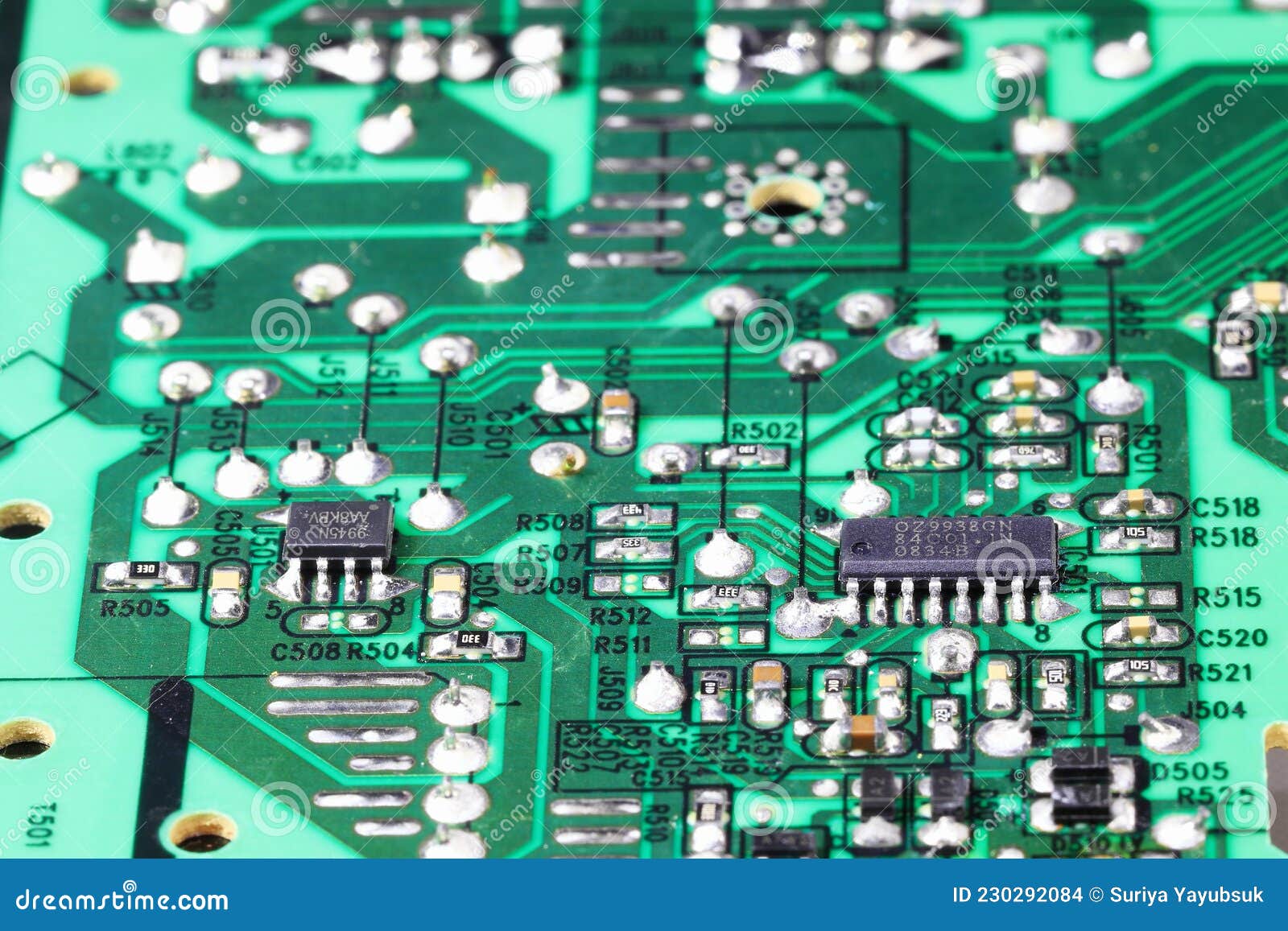 Old Printed Circuit Board with Many Electrical Components Stock Photo ... Old Printed Circuit Board with Many Electrical Components Stock Photo ...