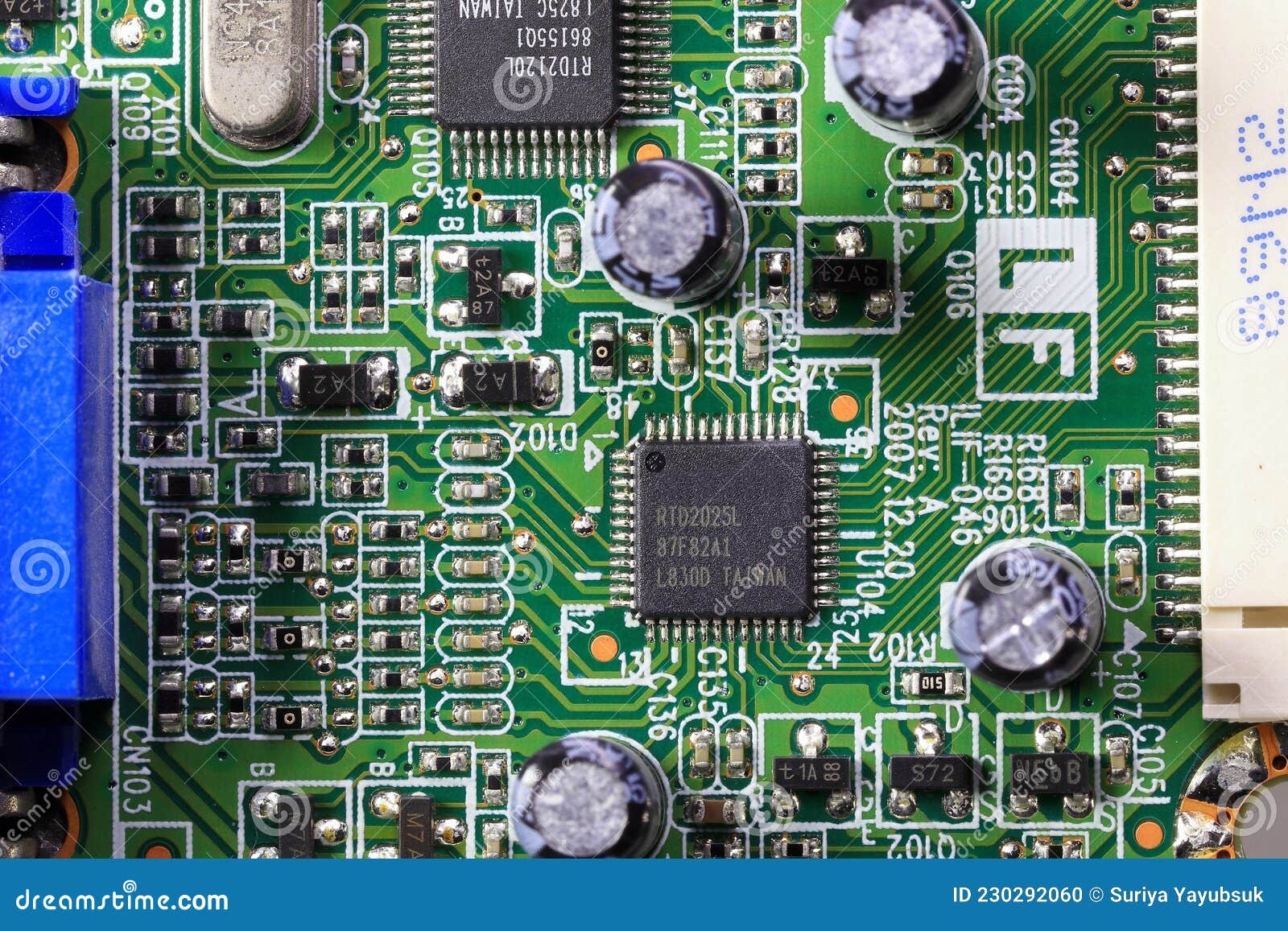 Old Printed Circuit Board with Many Electrical Components Stock Photo ... Old Printed Circuit Board with Many Electrical Components Stock Photo ...
