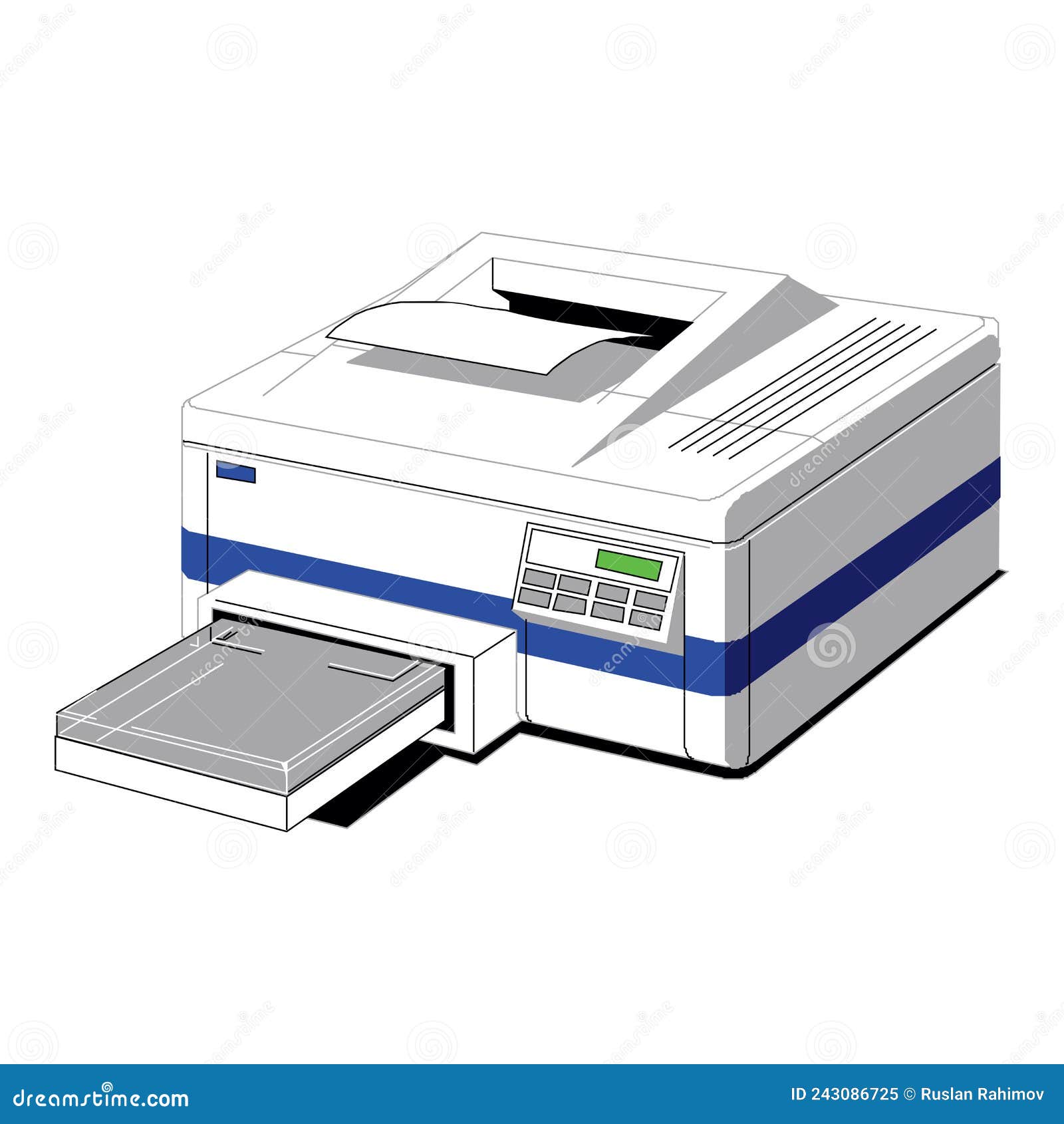 Old Printer Design, Vector Illustration Eps 10 on a White Background ...