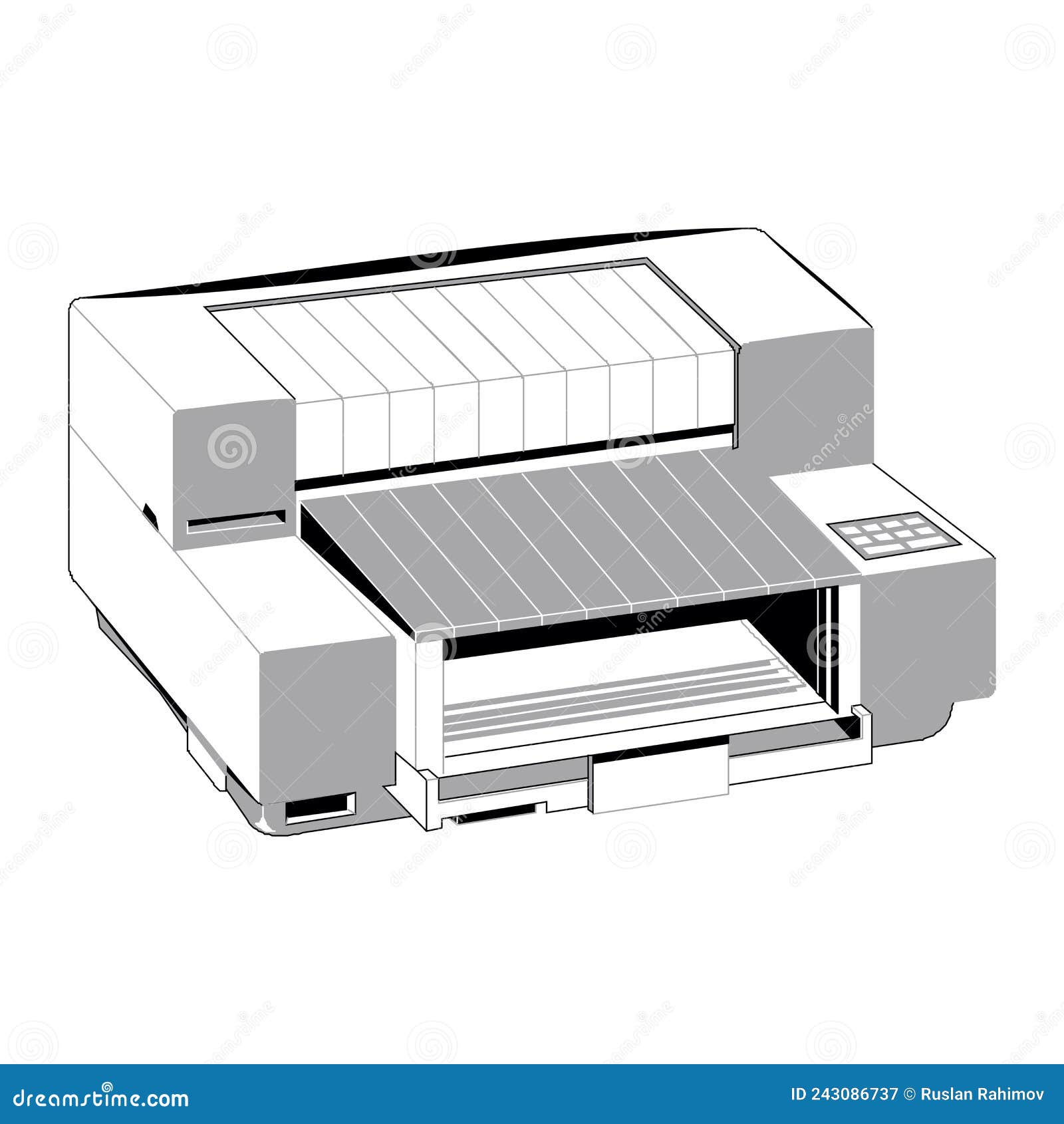 Old Printer Design, Vector Illustration Eps 10 on a White Background ...