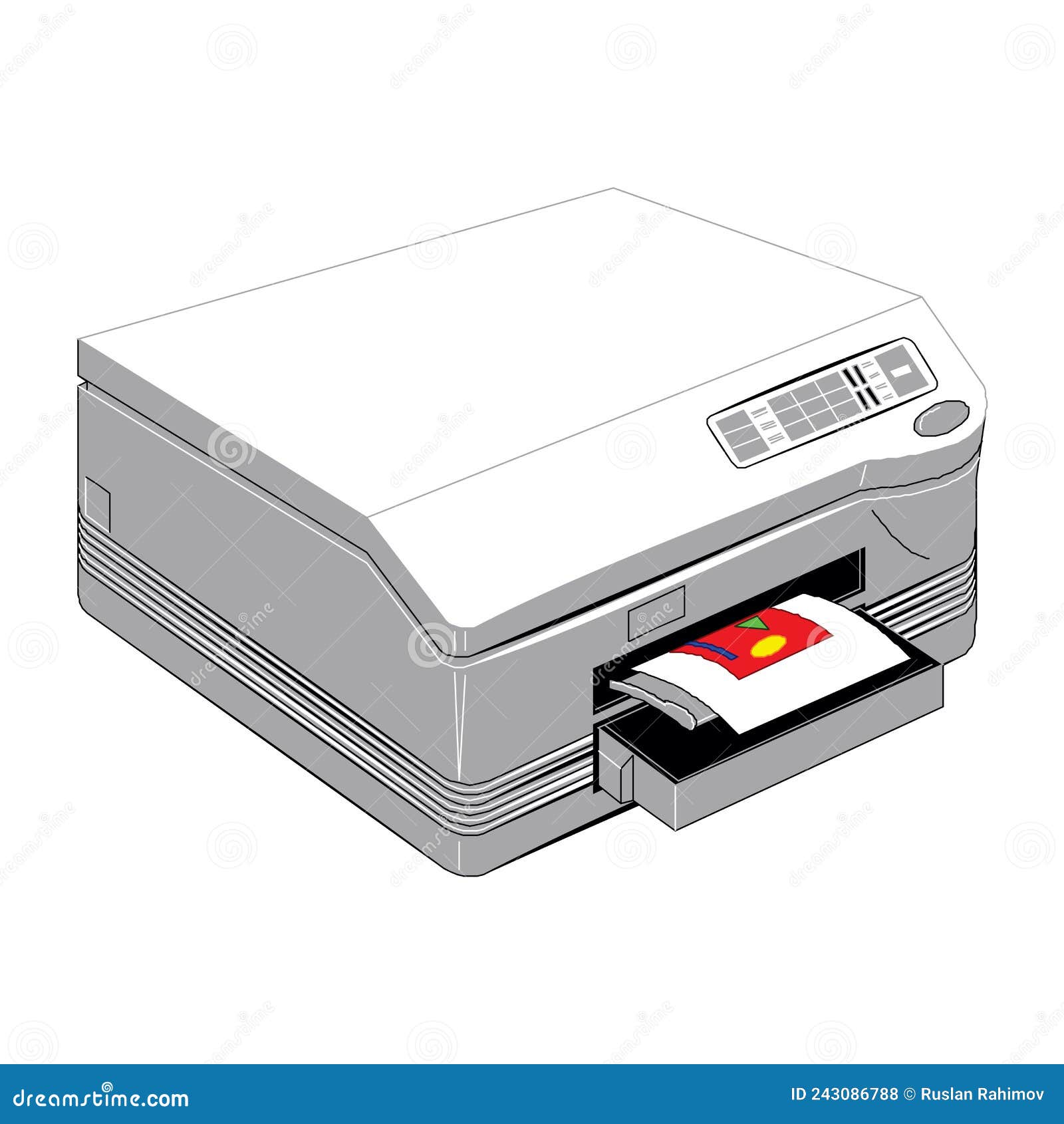 Old Printer Design, Vector Illustration Eps 10 on a White Background ...