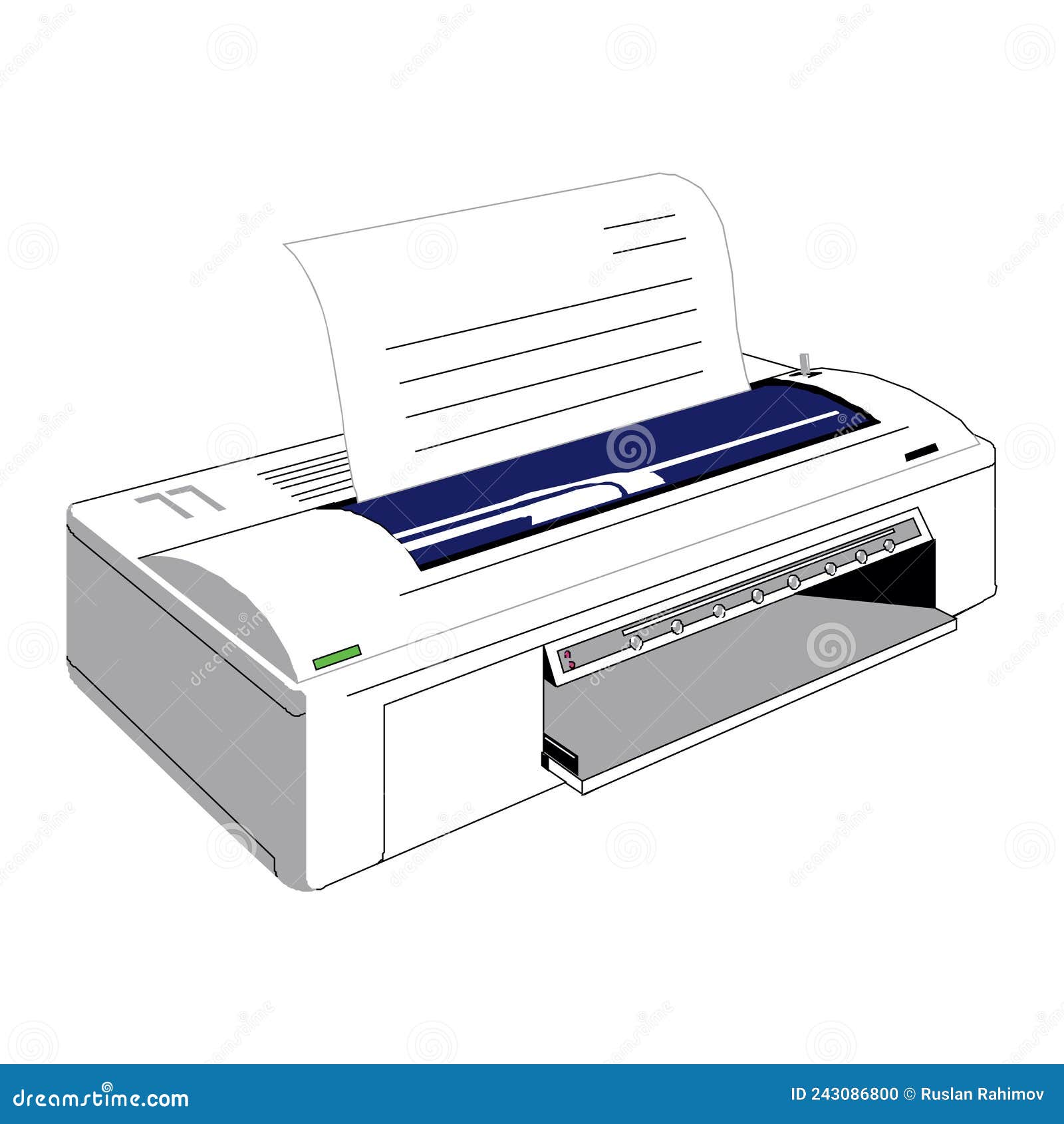 Old Printer Design, Vector Illustration Eps 10 on a White Background ...