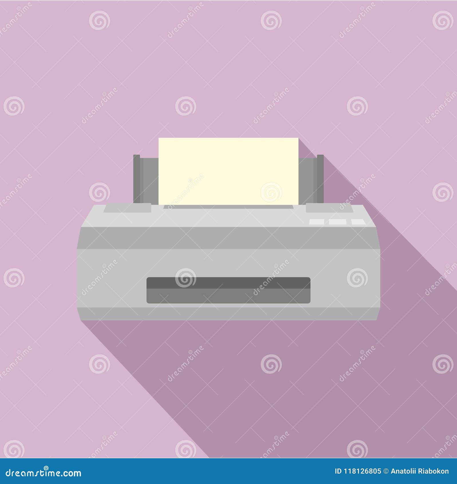Old Printer Icon, Flat Style Stock Vector - Illustration of buttons ...