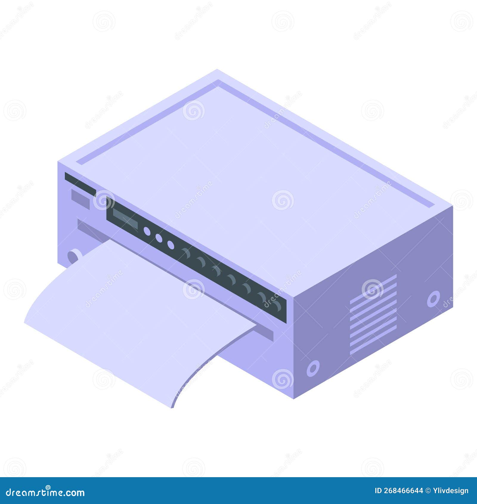 Old Printer Icon Isometric Vector. Retro Device Stock Vector ...