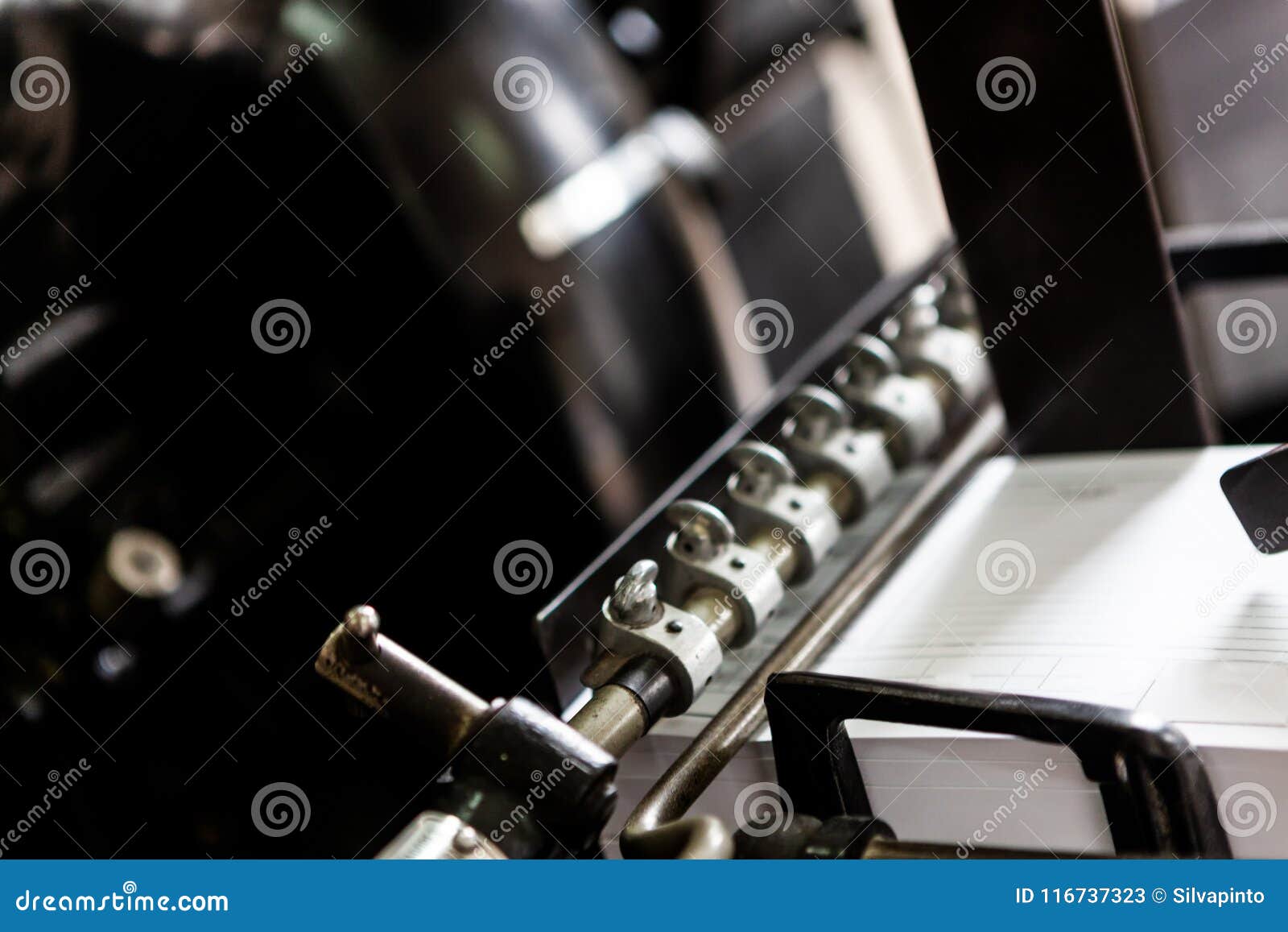 Old Printing Machine Working Fast Stock Image - Image of edition ...