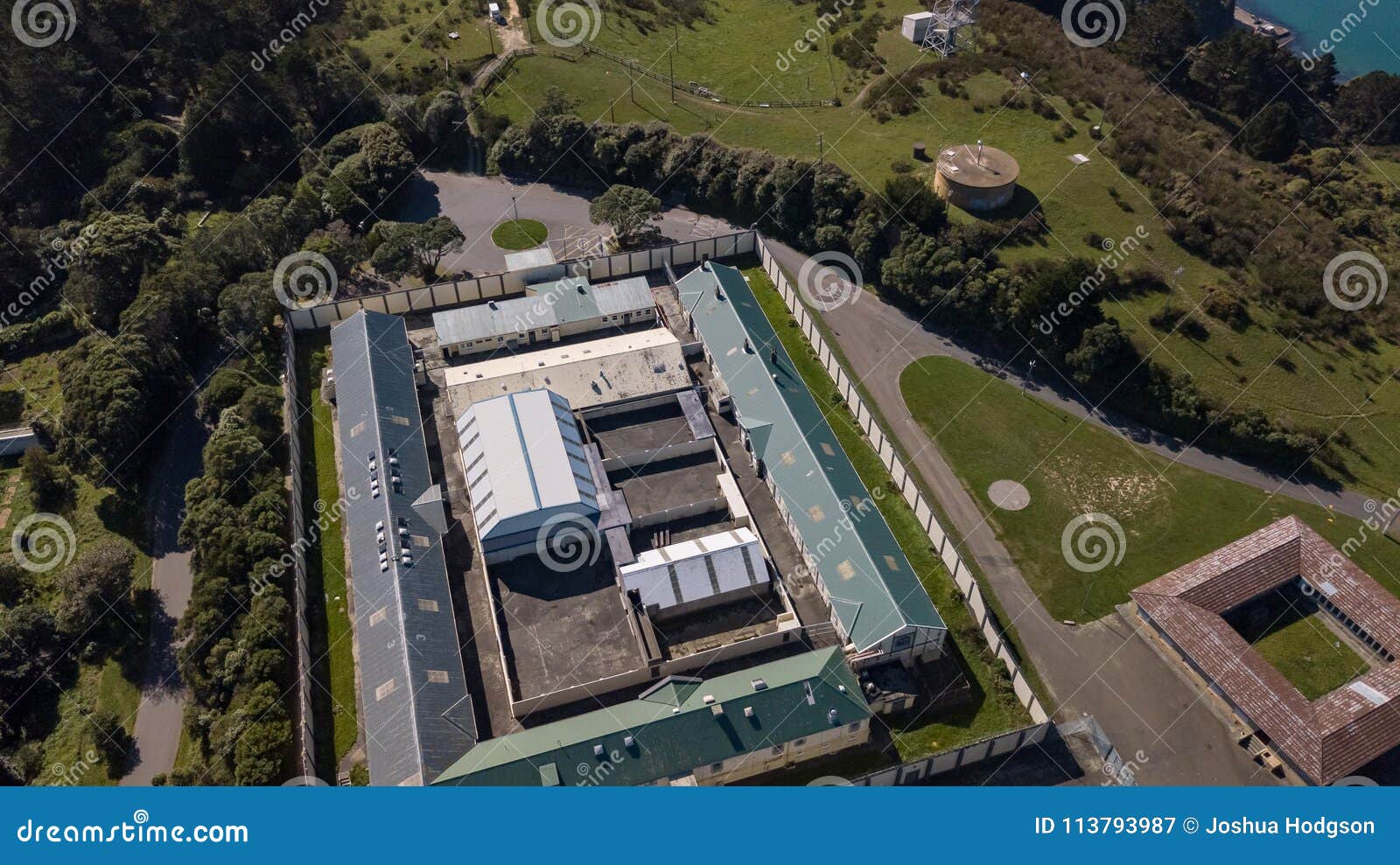 Aerial, Abandoned Prison stock image. Image of drone - 113793987