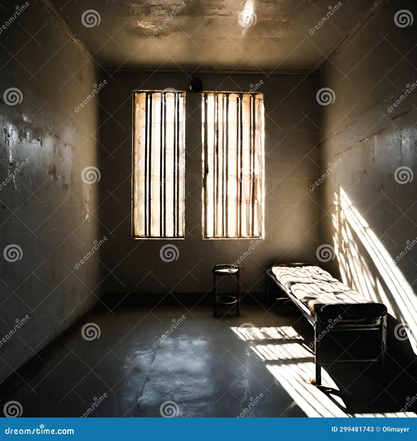 Old Prison Cell with Bars on the Window. Stock Image - Image of ...