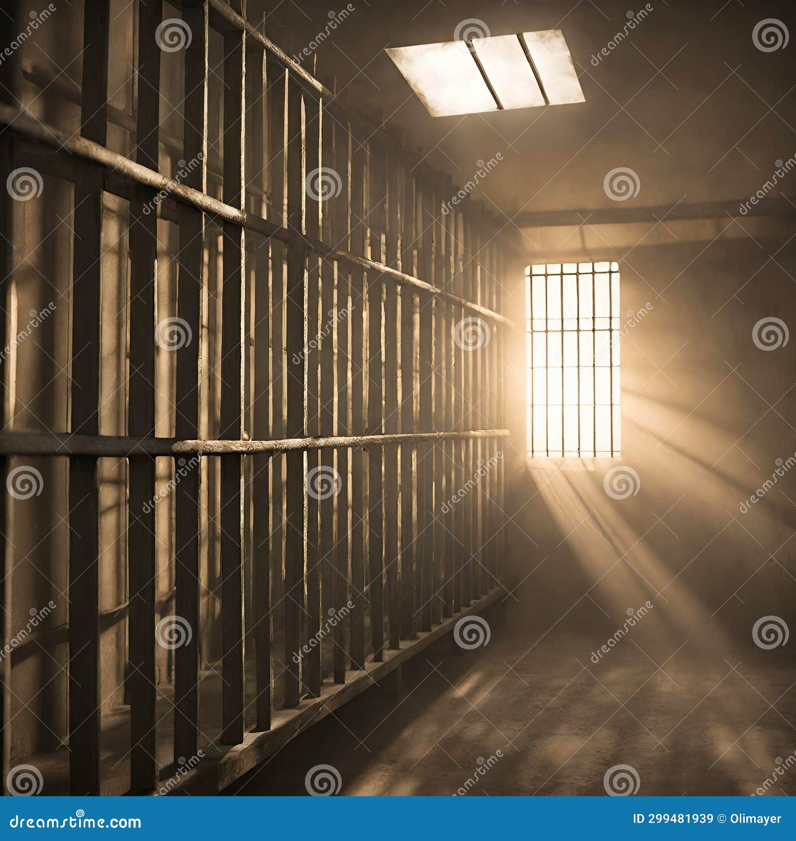 Old Prison Cell with Bars on the Window. Stock Image - Image of barred ...