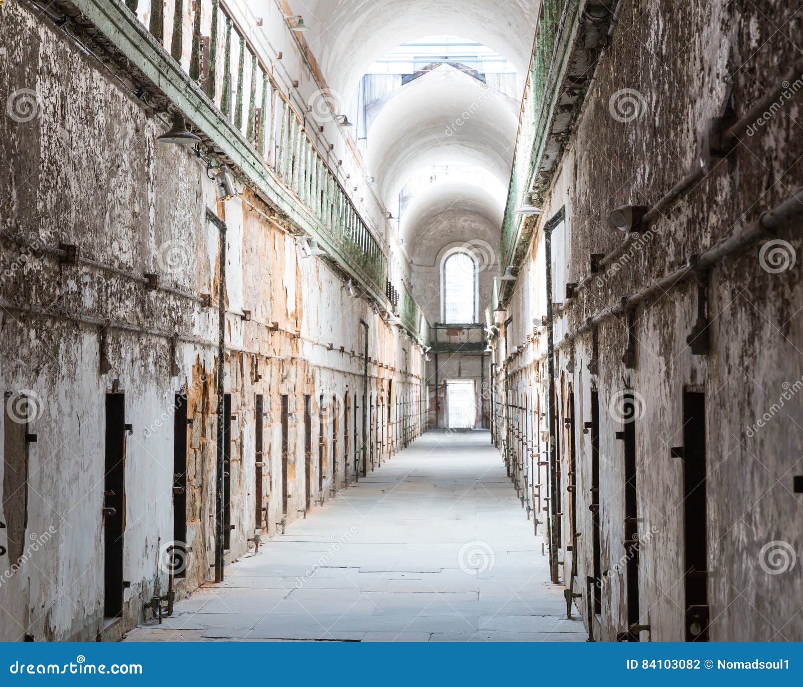 Old Prison Interior with Brick Walls Stock Photo - Image of jail, iron ...