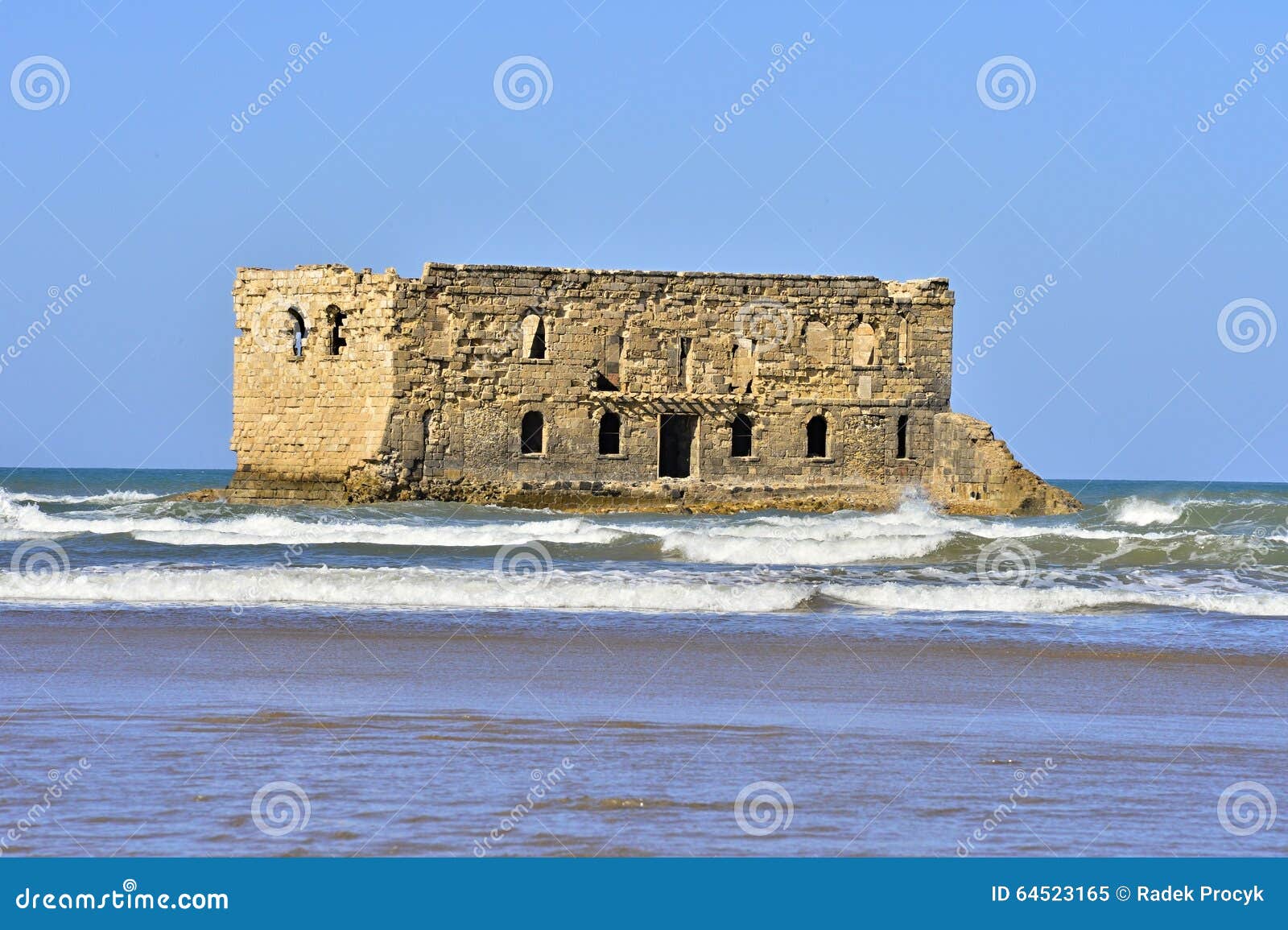 Old prison in Tarfaya stock image. Image of prison, aerial - 64523165