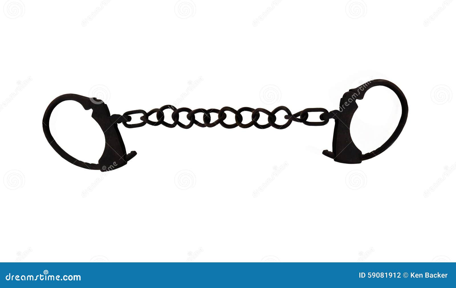 Old Prisoner Handcuffs Isolated Stock Photo - Image of restrain, prison ...