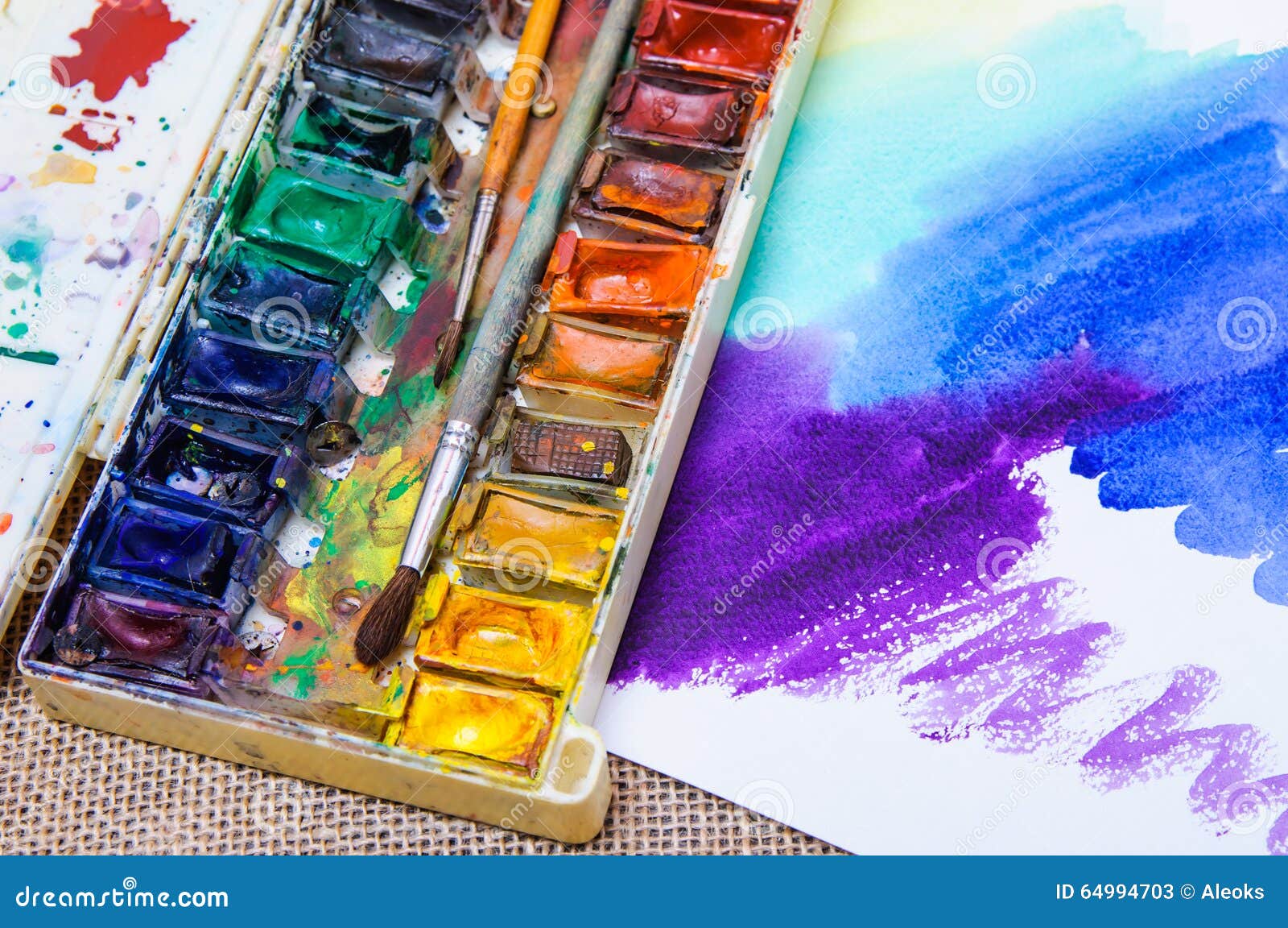 Old Professional Watercolor Paints Stock Image - Image of backdrop ...