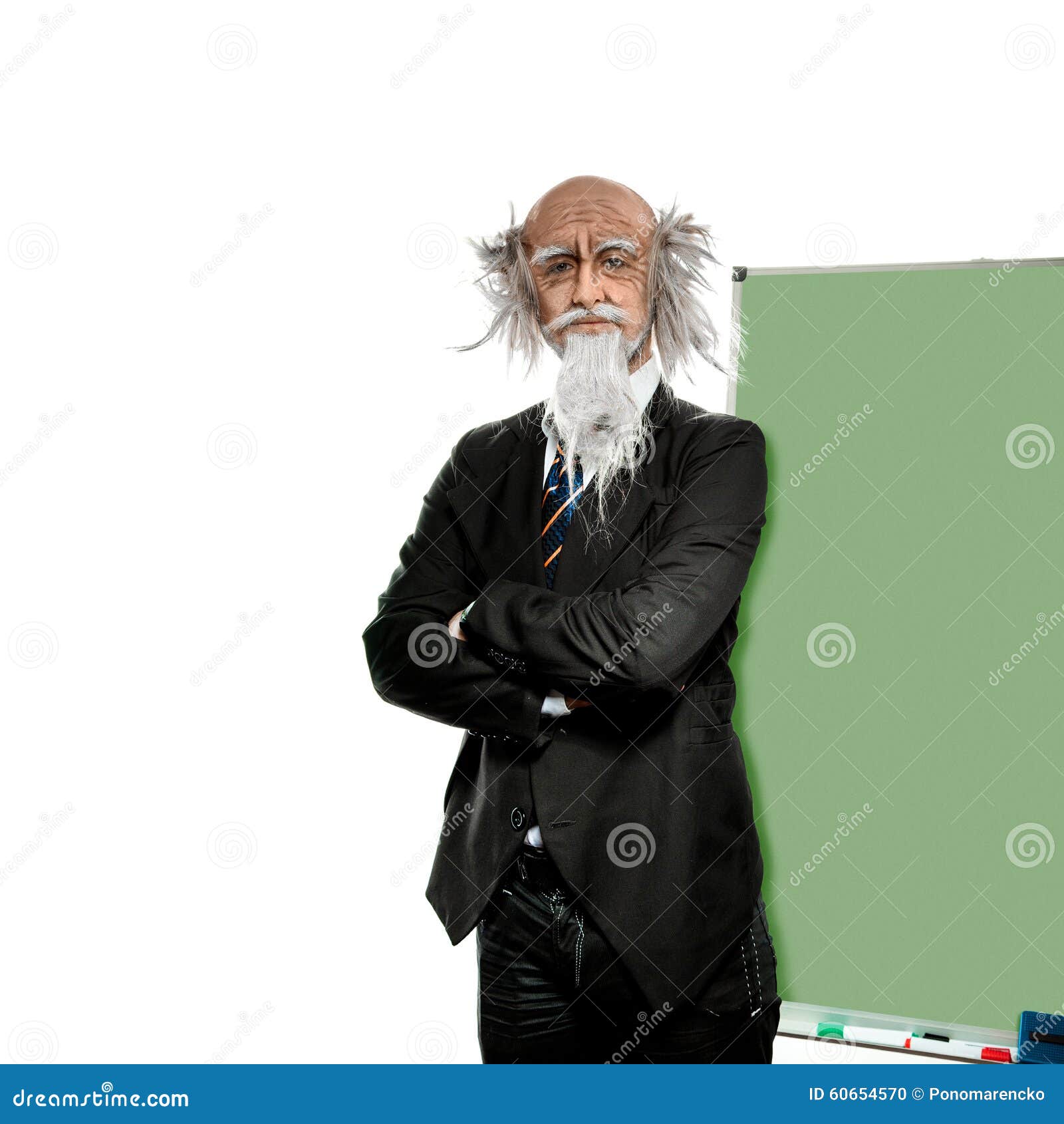 Old Professor Near Balckboard Isolated on White Background Stock Photo ...