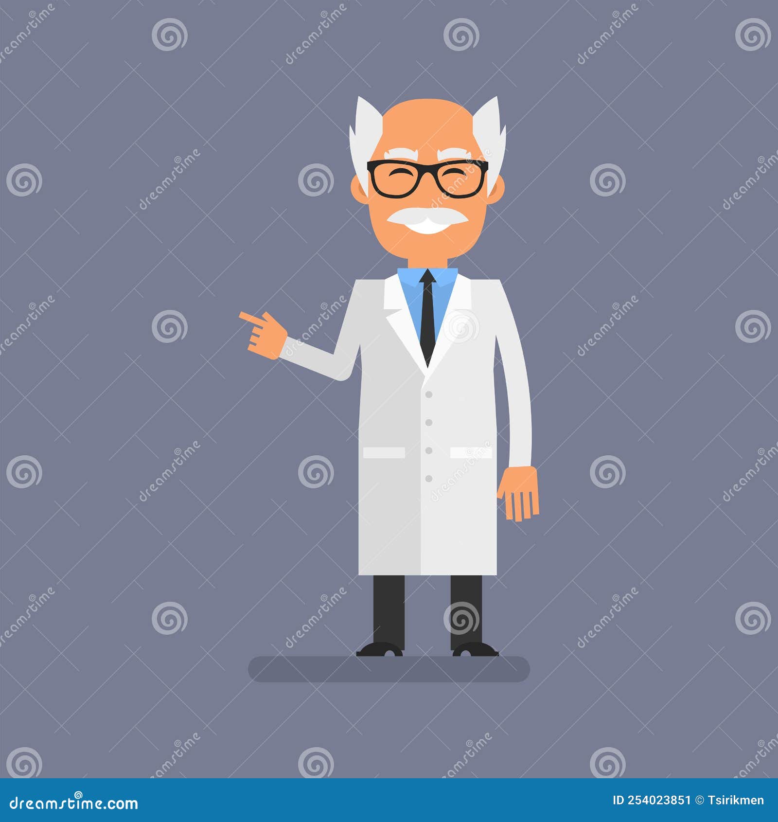 Old Professor Pointing Hand At Picture Atom Cartoon Vector ...