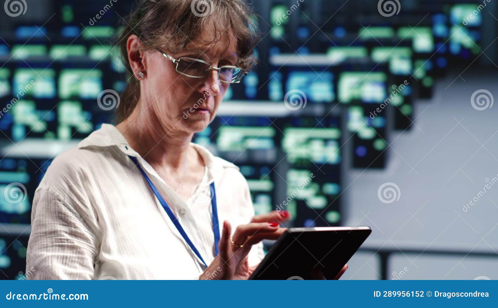 Programmer Doing Regular Server Upgrades Stock Footage - Video of rackmounts, managing: 289956152