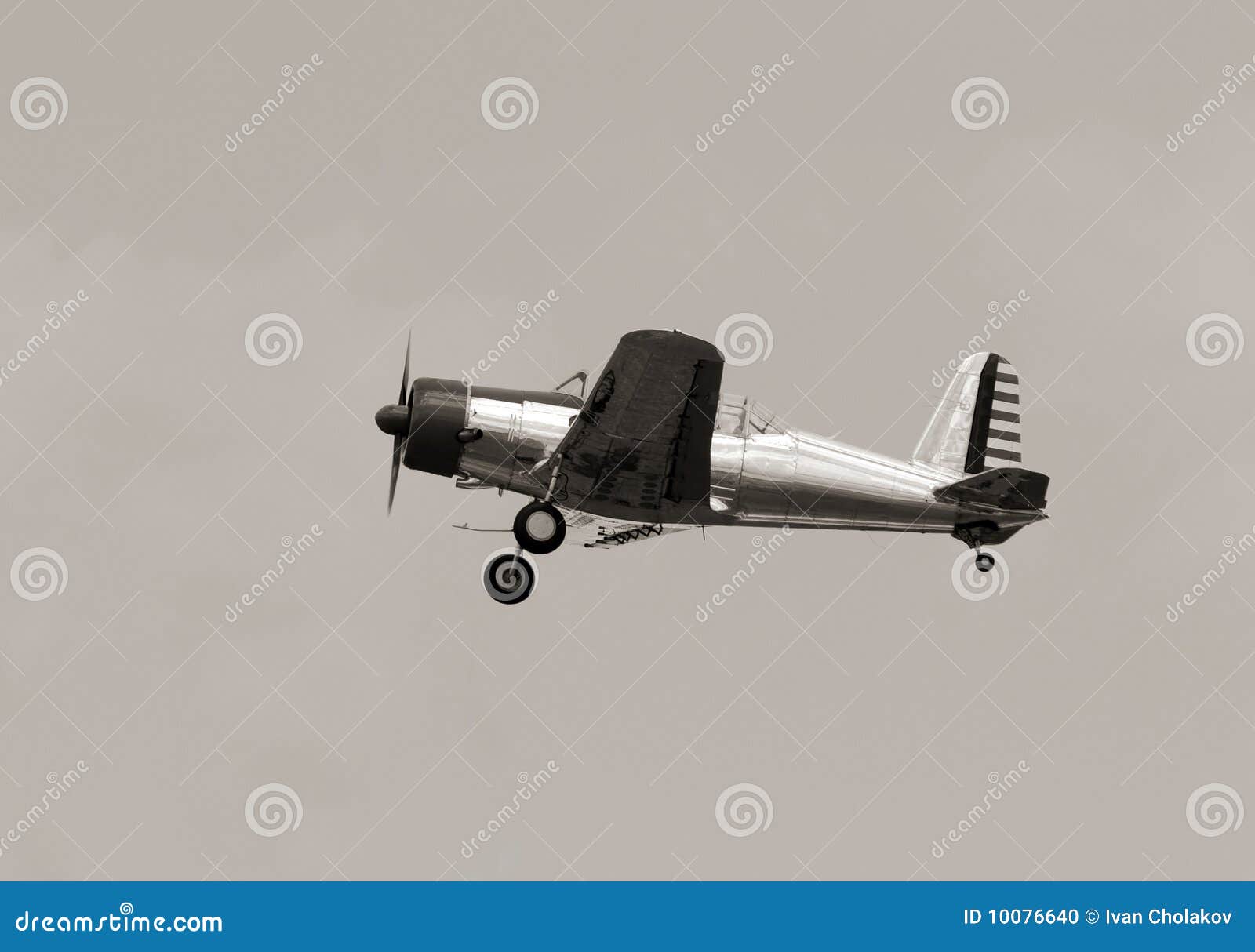 Old propeller airplane stock photo. Image of retro, midair - 10076640