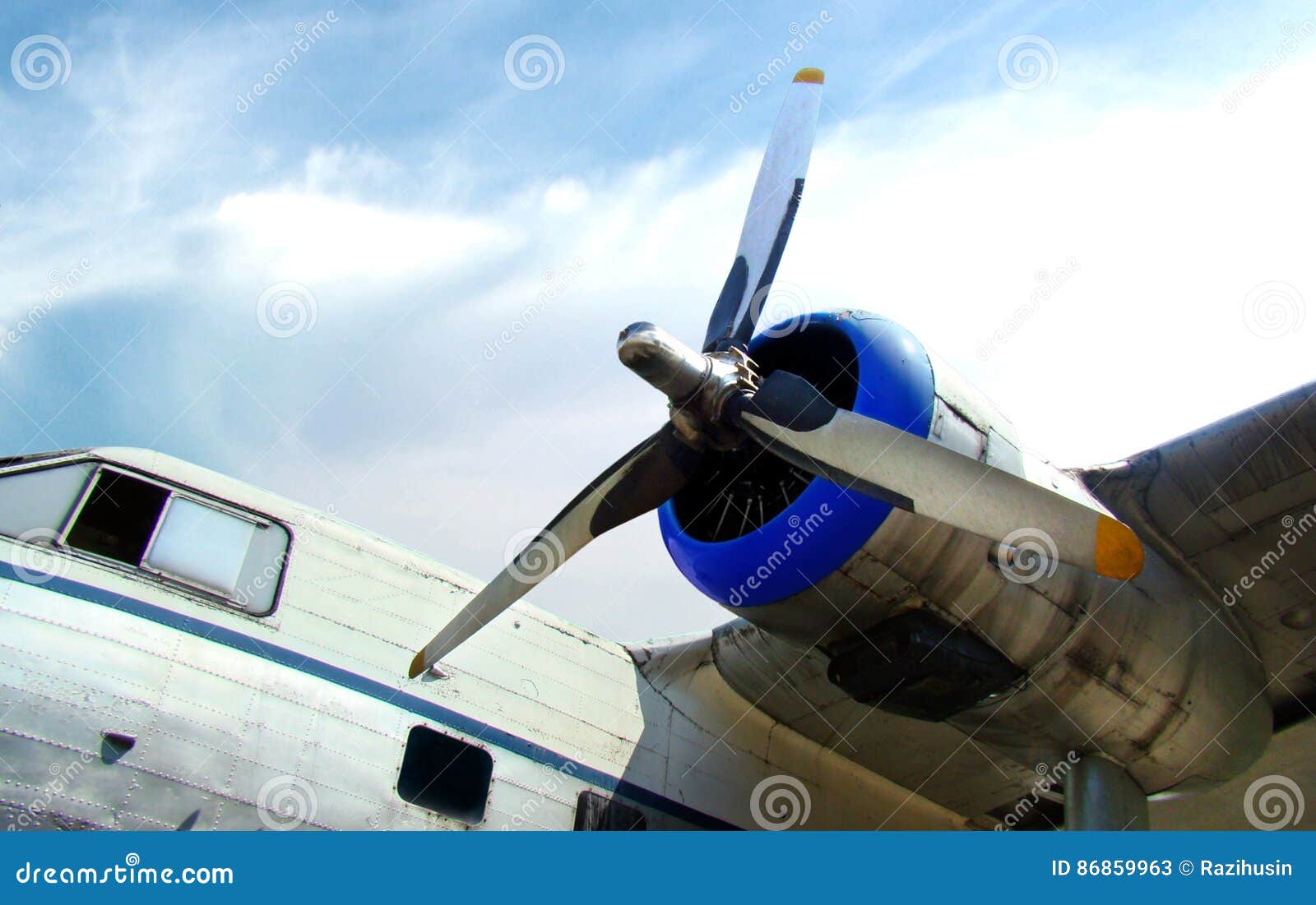 Old Propeller Airplane Engine Stock Image - Image of travel, aviation ...