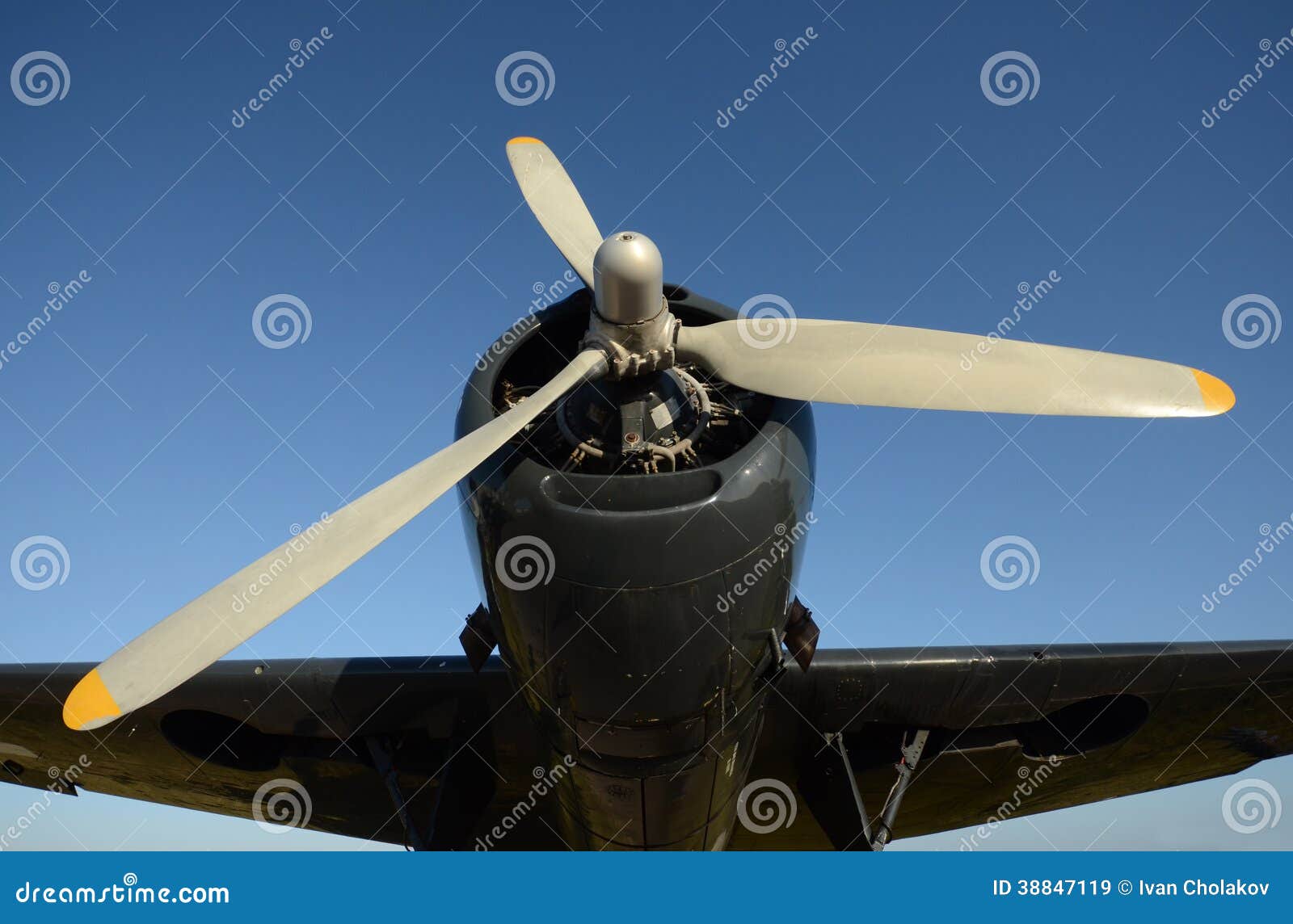 Old propeller airplane stock image. Image of front, second - 38847119