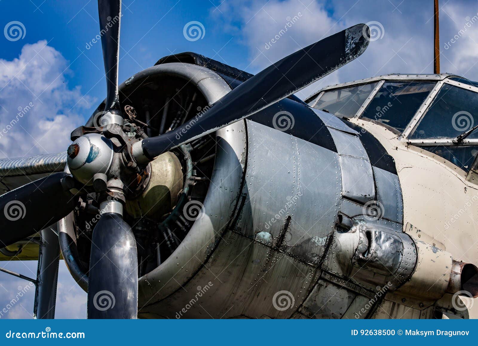 Old propeller plane stock photo. Image of parked, travel - 92638500
