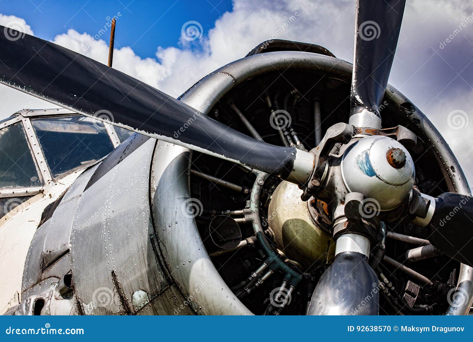 Old propeller plane stock photo. Image of vintage, transportation ...