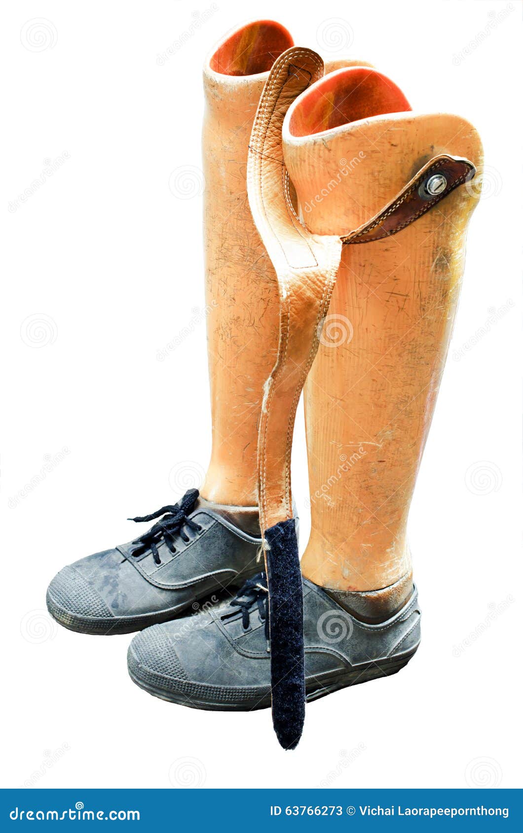 Old Prosthetic Legs Set on White Background Stock Image - Image of poor ...