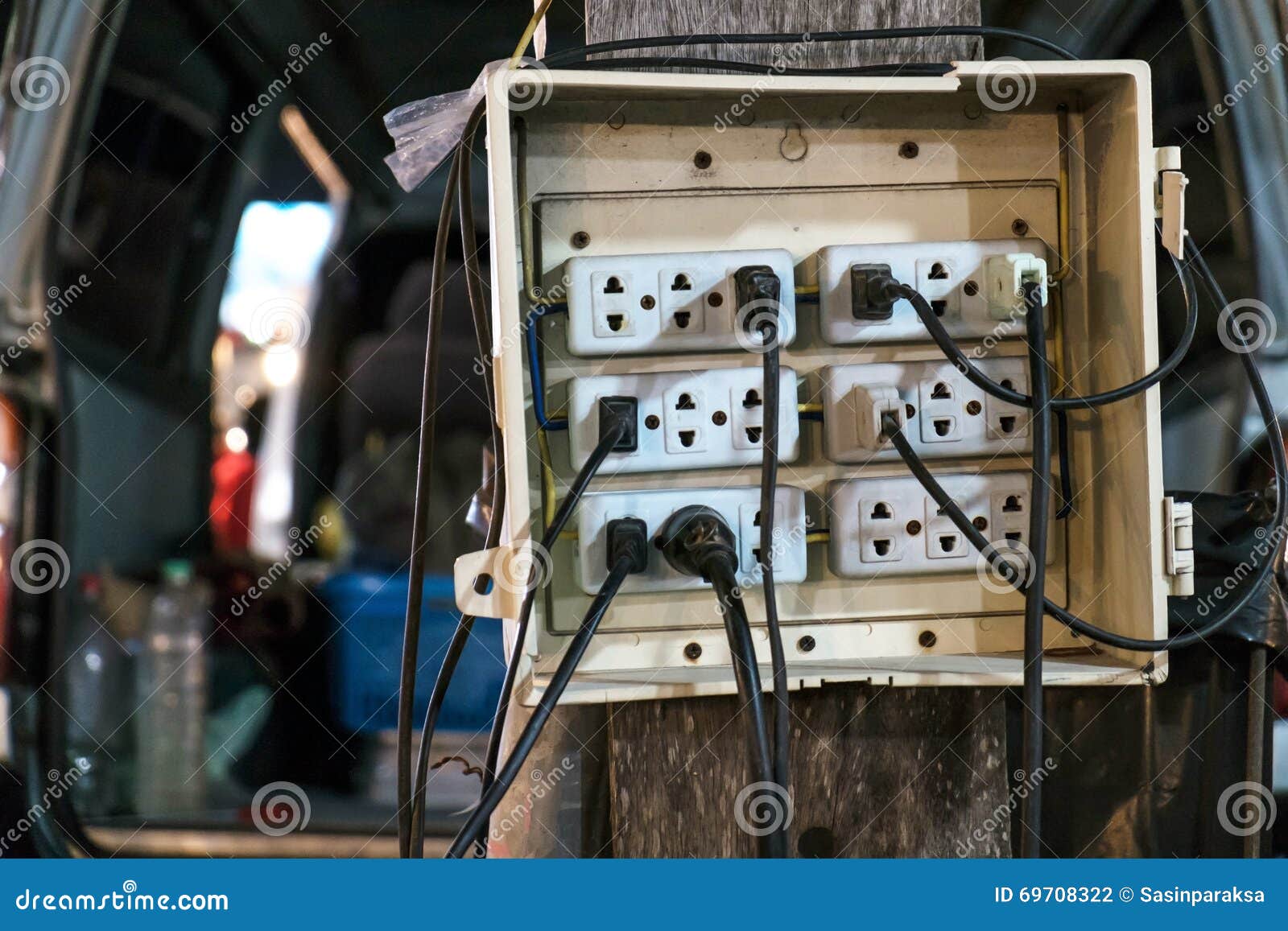 Public Socket For Recharging Electricity For Electric Vehicles, White ...