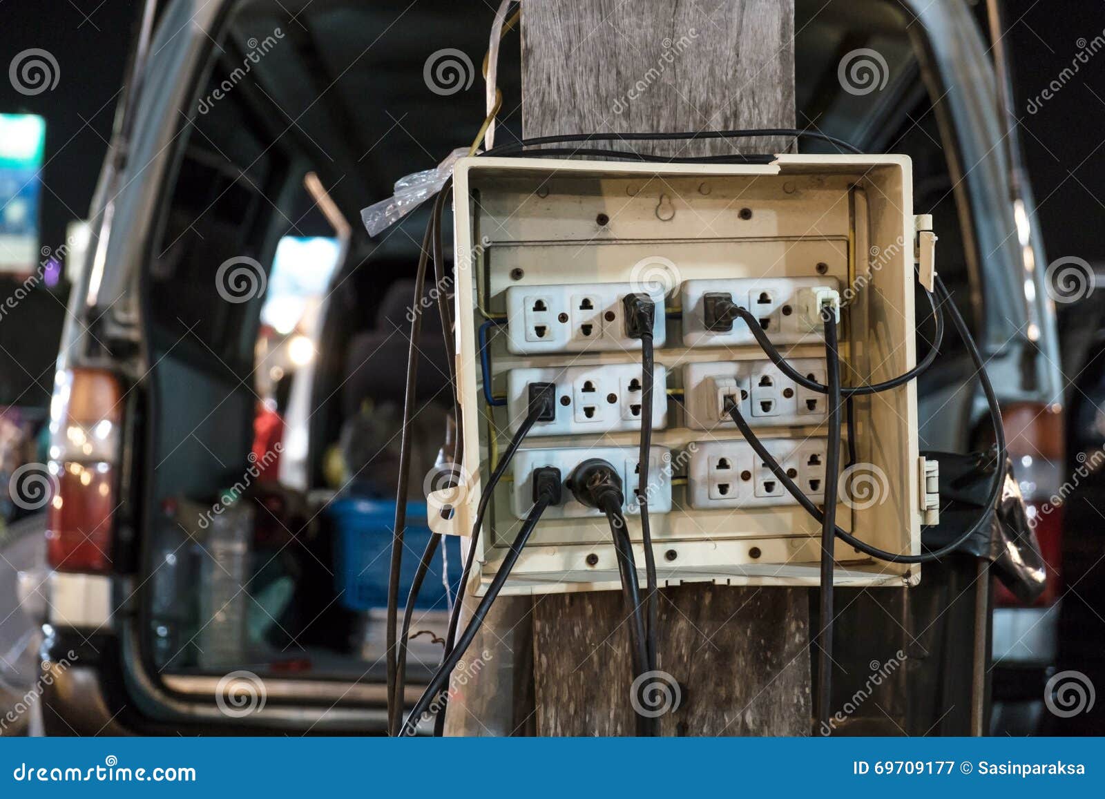 Public Socket For Recharging Electricity For Electric Vehicles, White ...