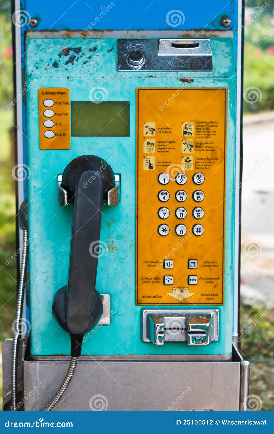 Old public telephone coin stock photo. Image of slot - 25100512